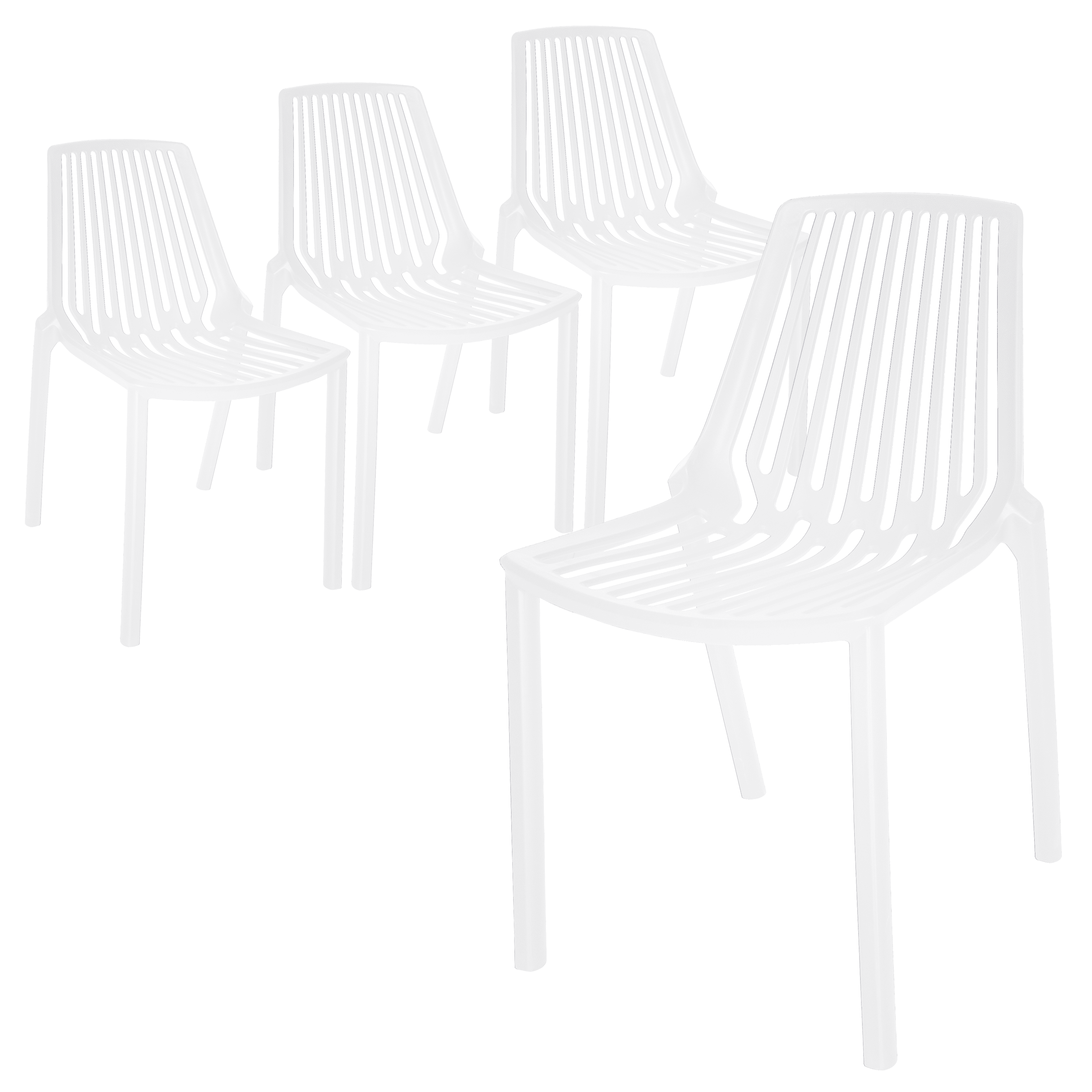 LeisureMod Acken Mid-Century Modern Plastic Dining Chair, Stackable ...