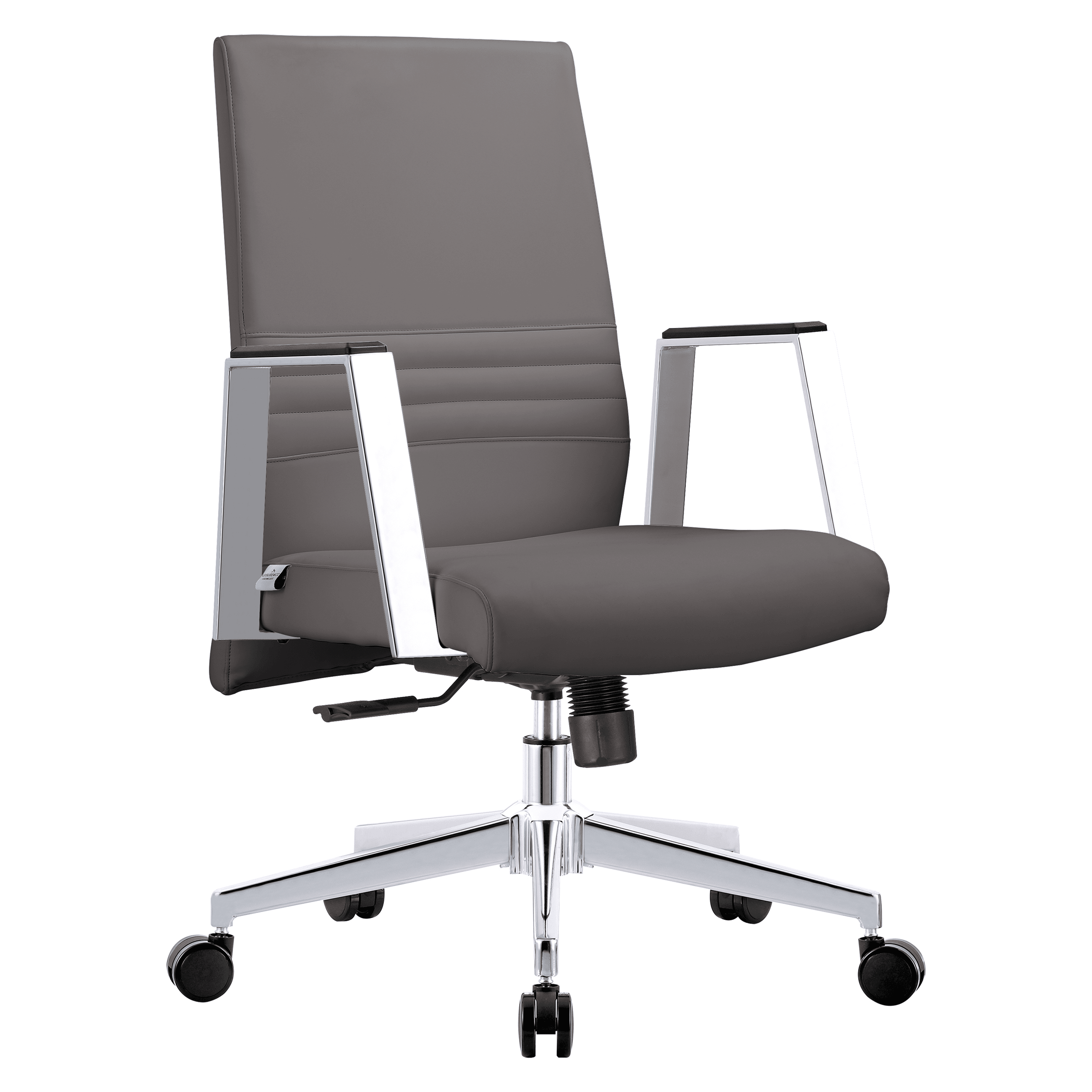 LeisureMod Aleen Mid-Century Modern Office Chair in Upholstered Leather ...