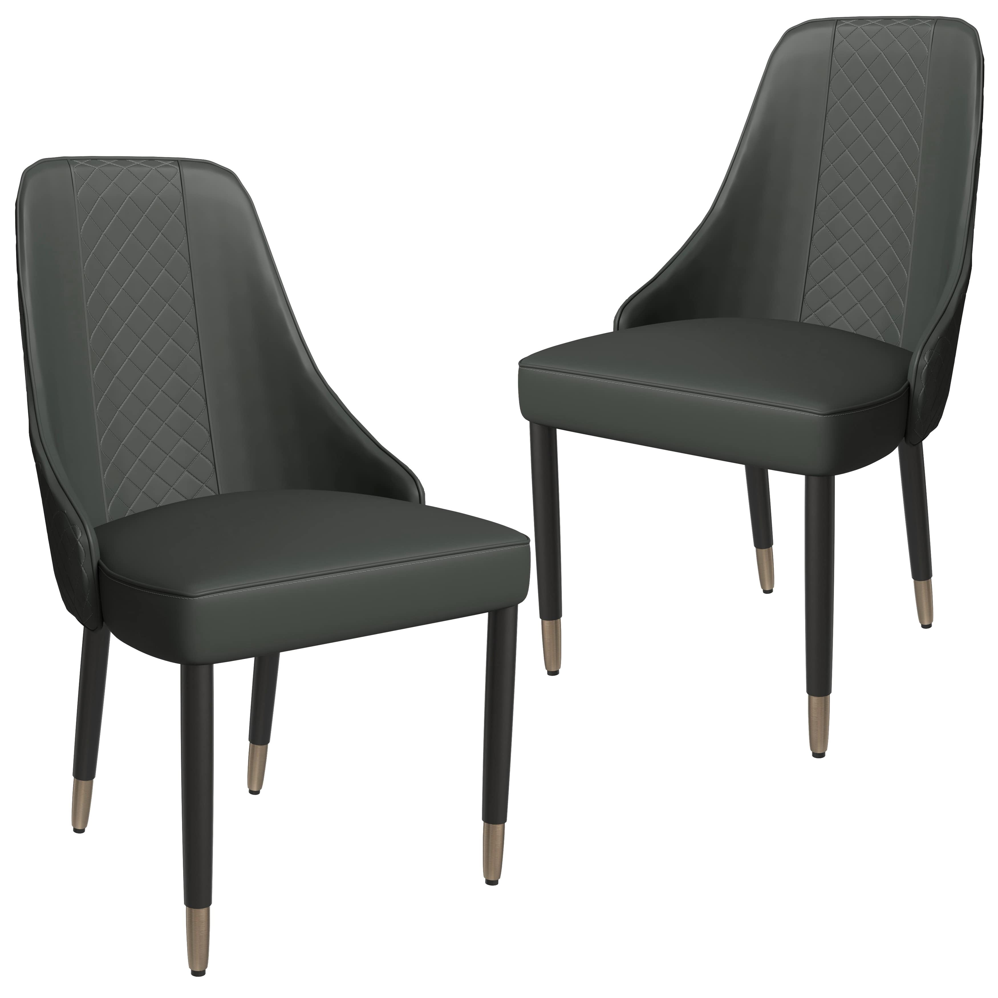 LeisureMod Allure Modern Dining Chairs Upholstered Seat and Back Solid ...