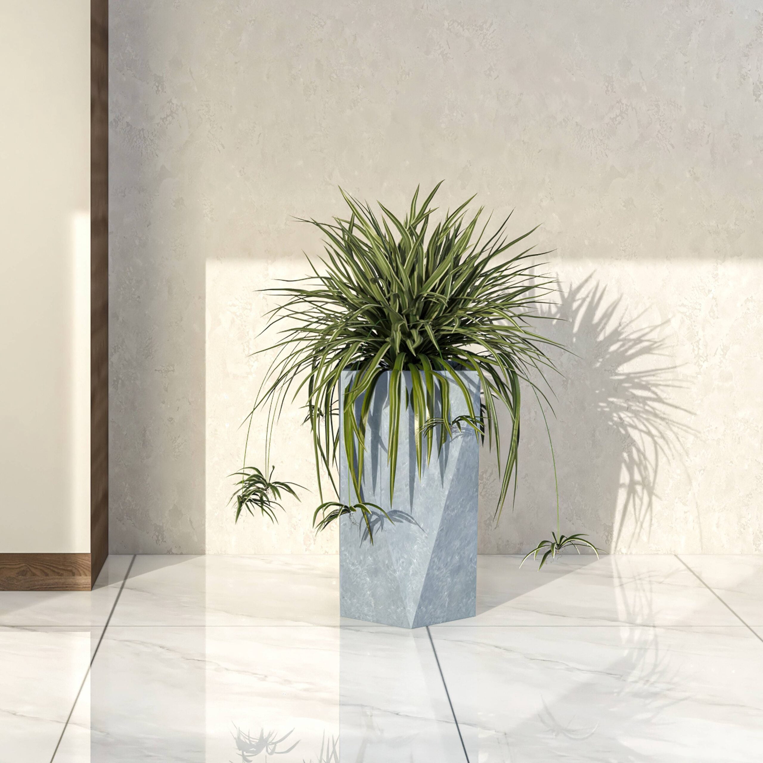 LeisureMod Aloe Fiberstone and MgO Clay Planter, Mid-Century Modern ...