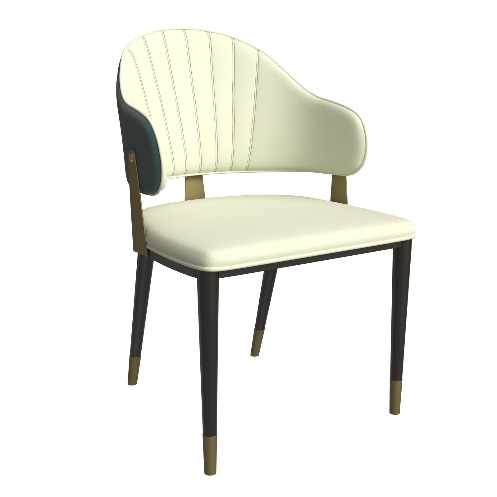 LeisureMod Aria Upholstered Modern Dining Chair with Metal Legs Armless ...