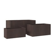 LeisureMod Terra 4-Piece Fiberstone and MGO Clay Planter Set, Mid ...