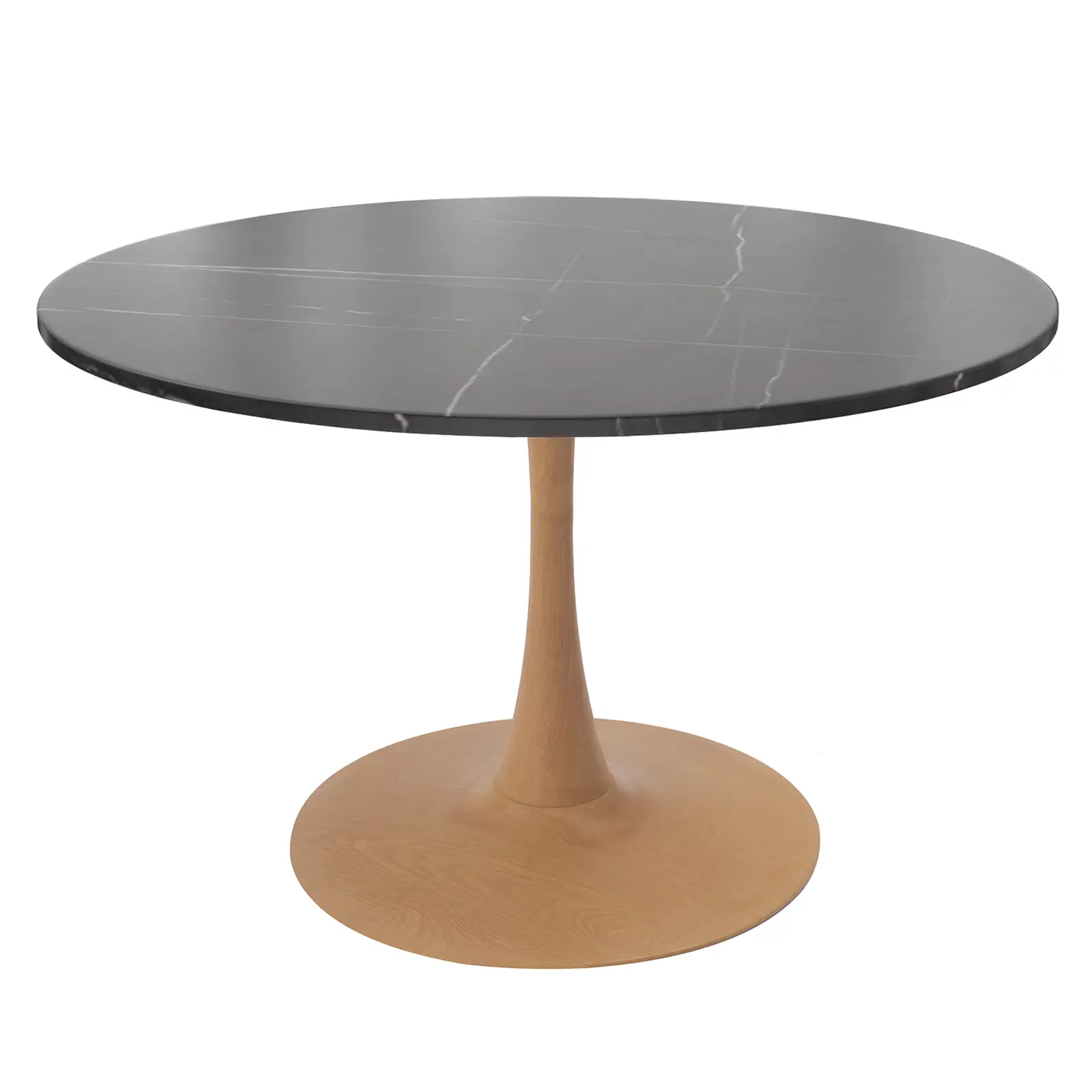 LeisureMod Bristol 35" Round Dining Table with Sintered Stone Top and ...