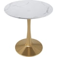 LeisureMod Bristol Bistro Table 31 Inch Round Marble Look Top, Modern ...