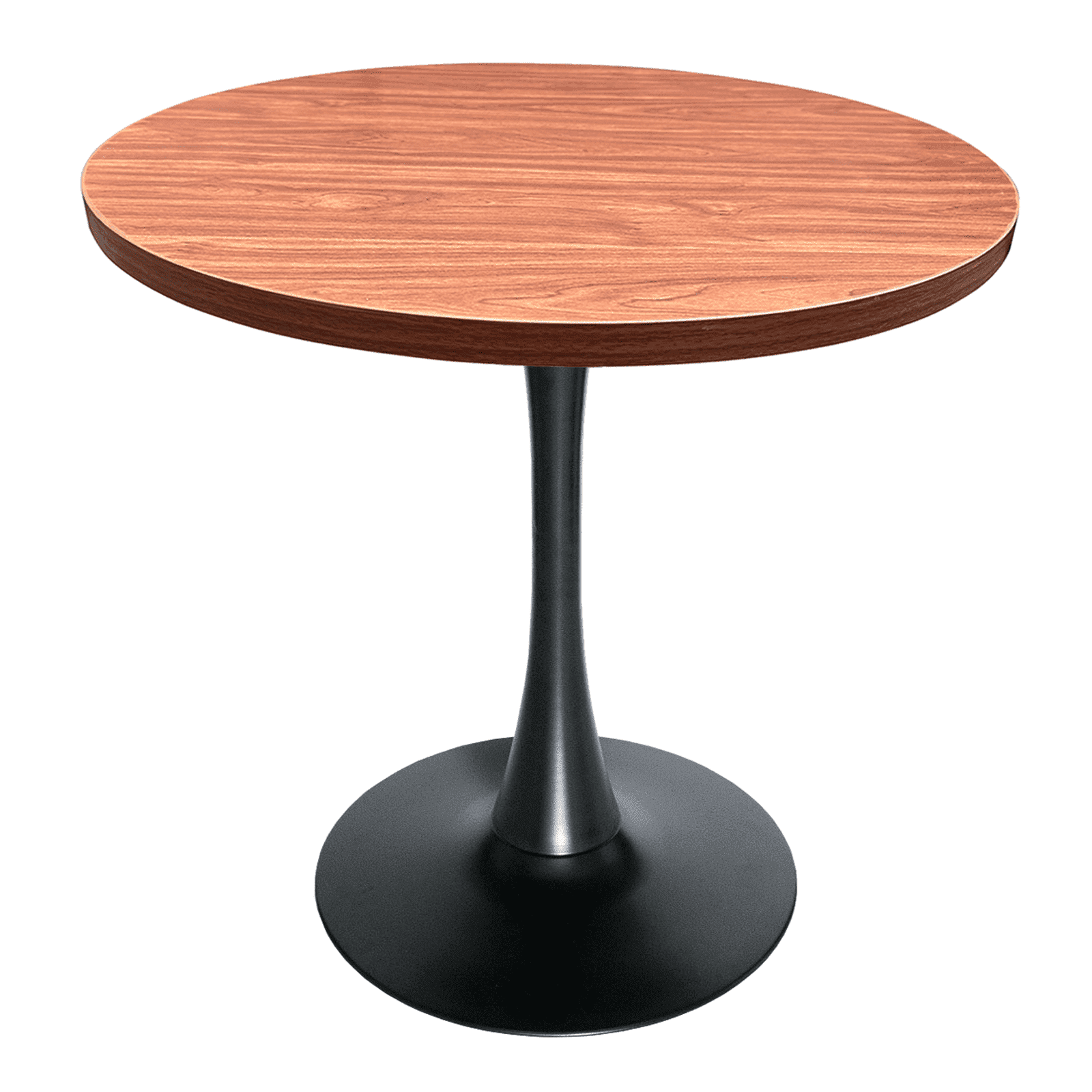 LeisureMod Bristol Mid-Century Modern 36" Round Table with Wood Top and ...