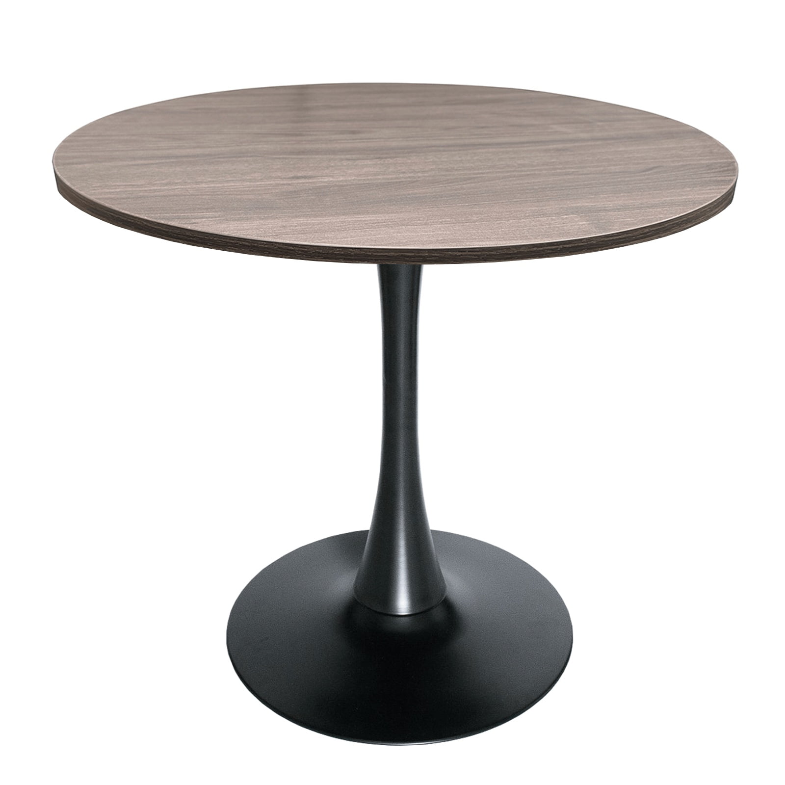 LeisureMod Bristol Mid-Century Modern 36" Round Table with Wood Top and ...