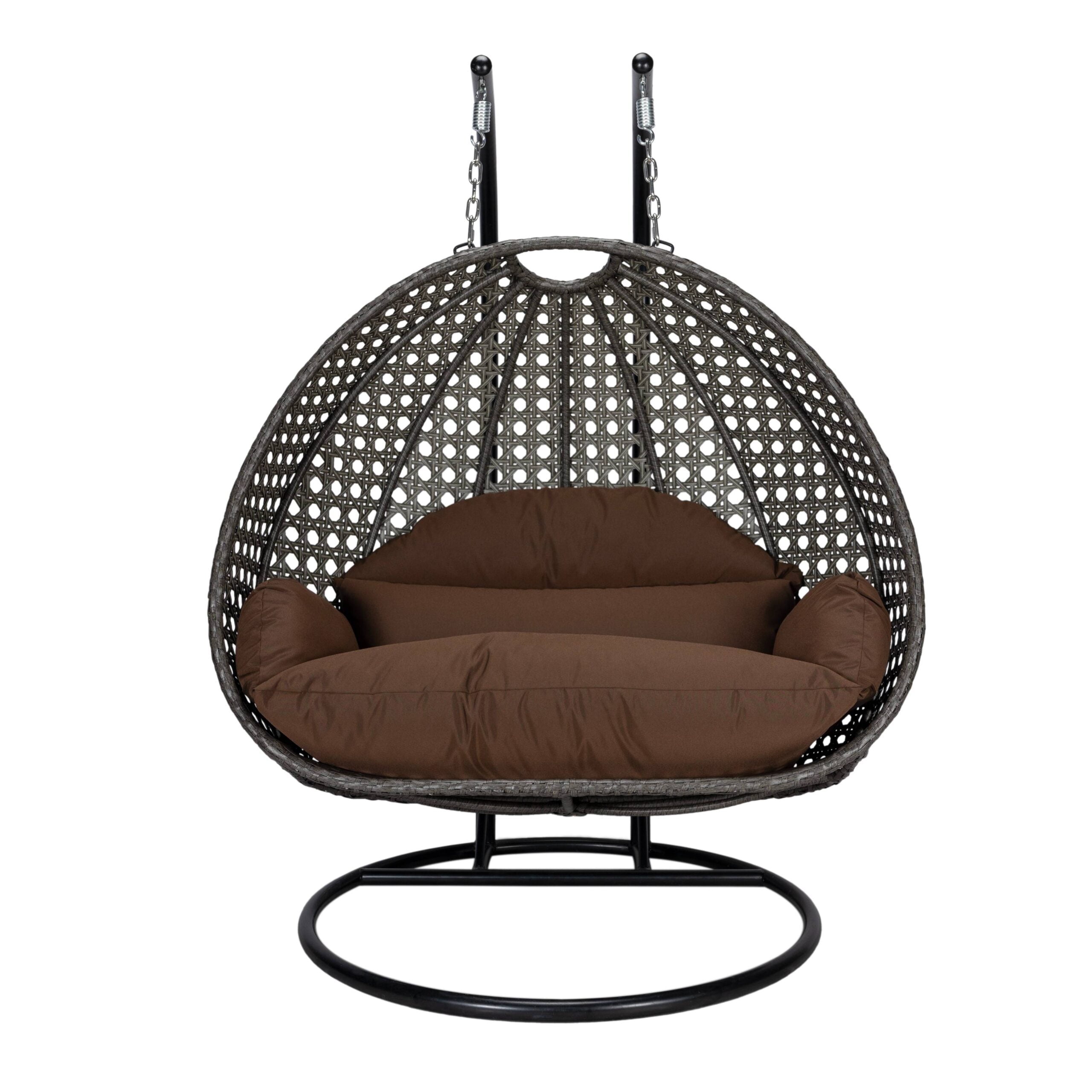 LeisureMod Outdoor Patio Double Stand Furniture, 2-Person Egg-Shaped ...