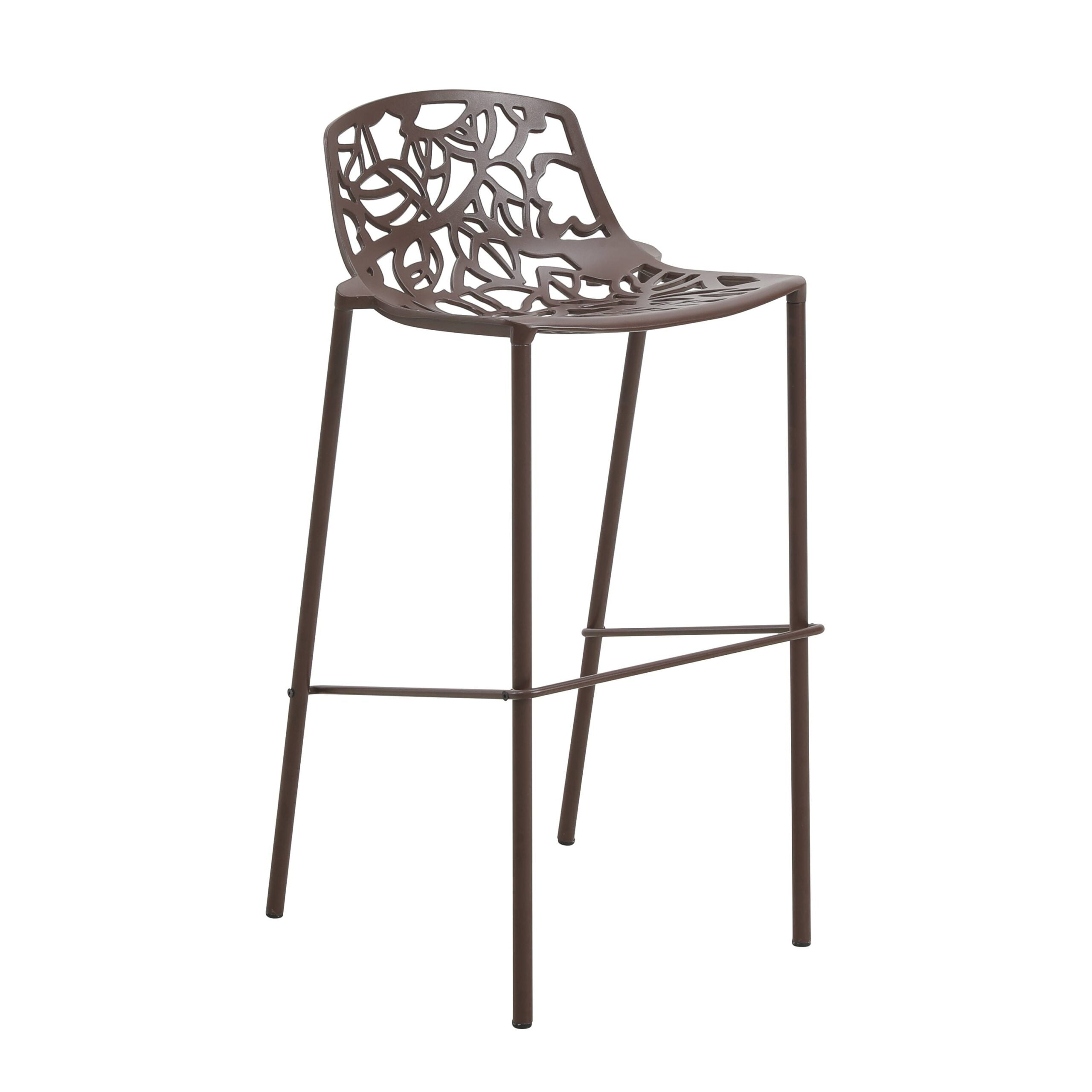 LeisureMod Devon Mid-Century Modern Aluminum Bar Stool with Powder ...
