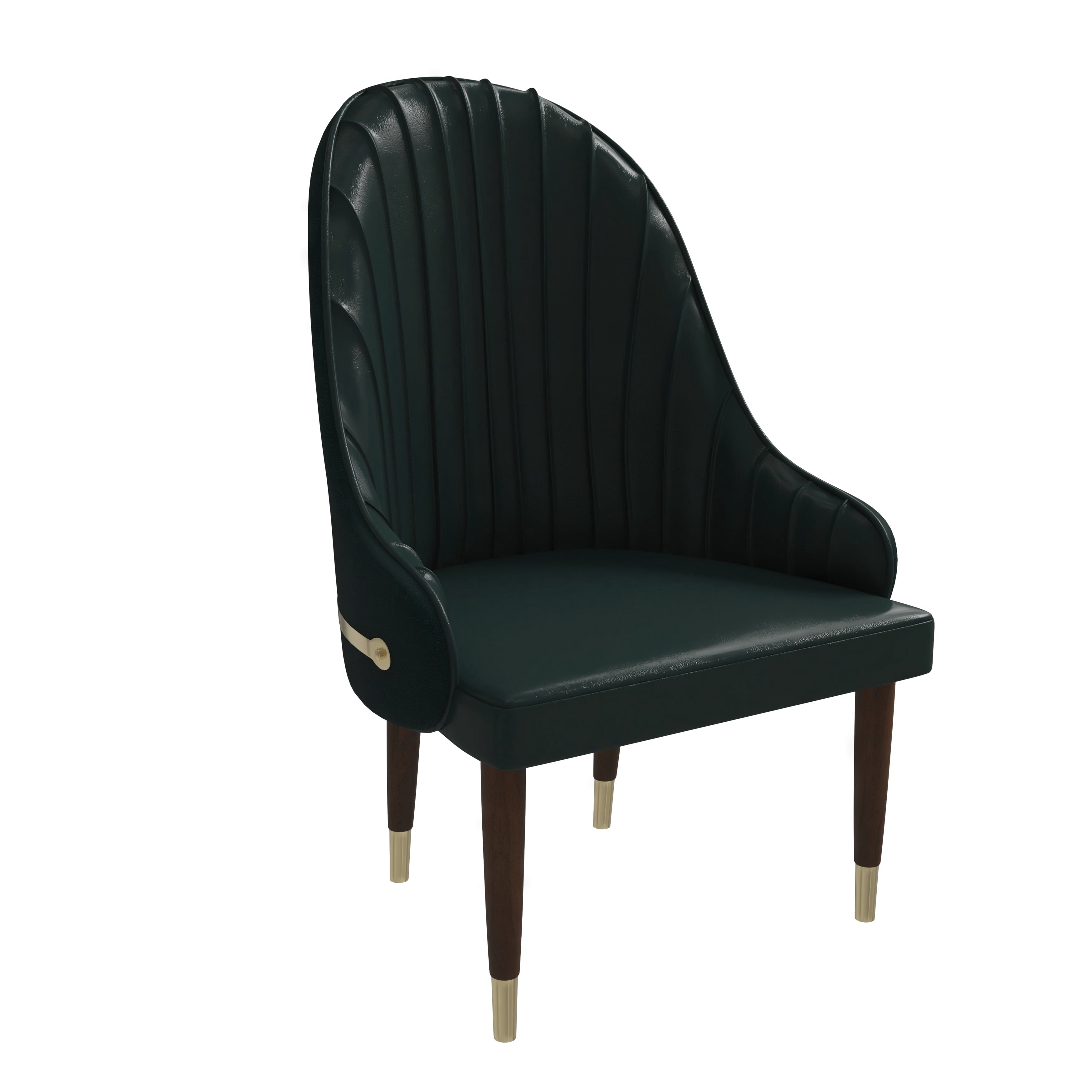 LeisureMod Dining Chair, Kitchen Room Chairs Upholstered Leather Seat ...