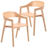 LeisureMod Dining Chair in Oak Wood Contemporary Accent Armchair with ...