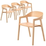 LeisureMod Dining Chair in Oak Wood Contemporary Accent Armchair with ...