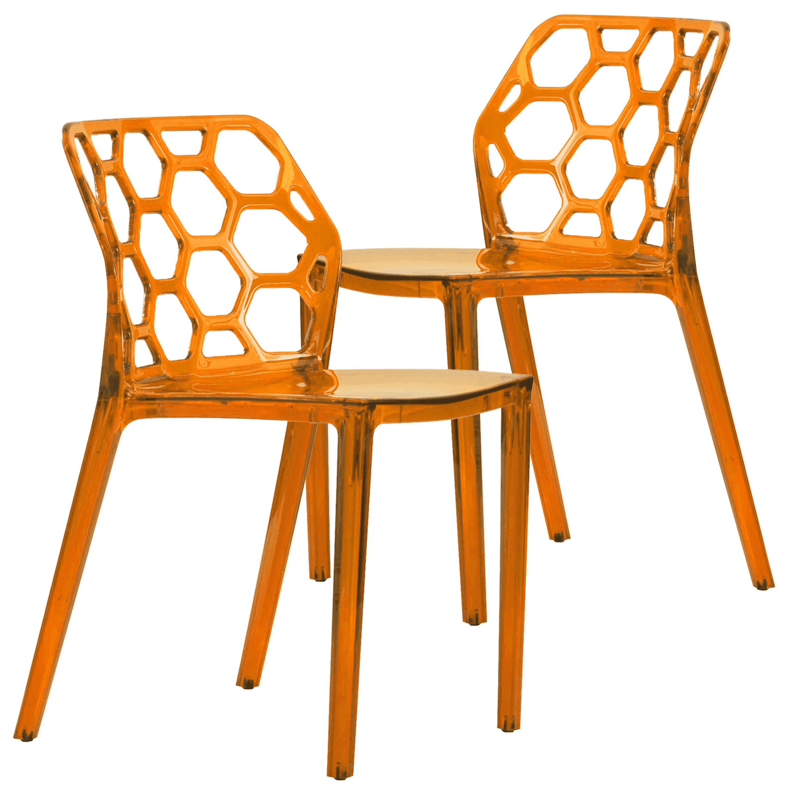 LeisureMod Dining Chair Stackable Accent Side Chair Transparent Modern ...