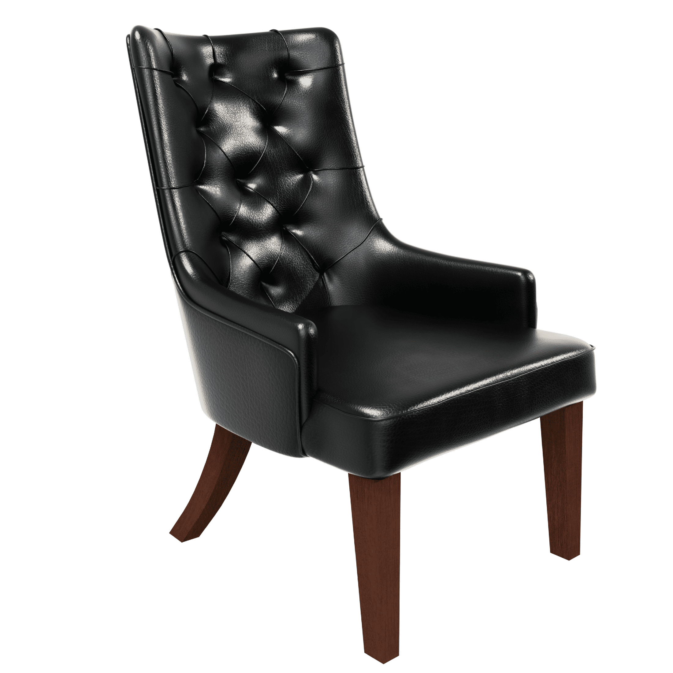LeisureMod Dining Chair Upholstered in Leather Velvet with Diamond ...