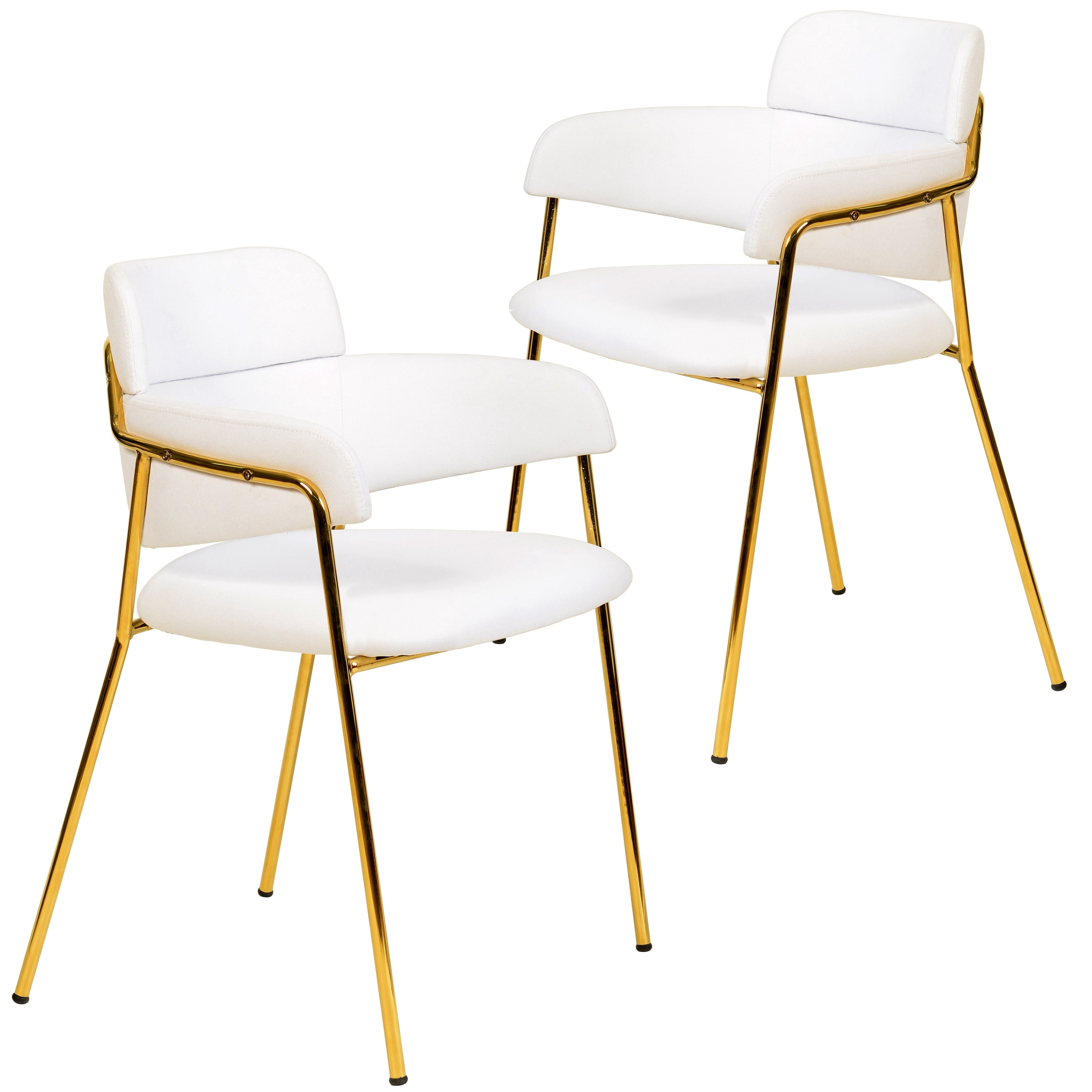 LeisureMod Dining Chair Upholstered in Polyester Ergonomic Padded Open ...