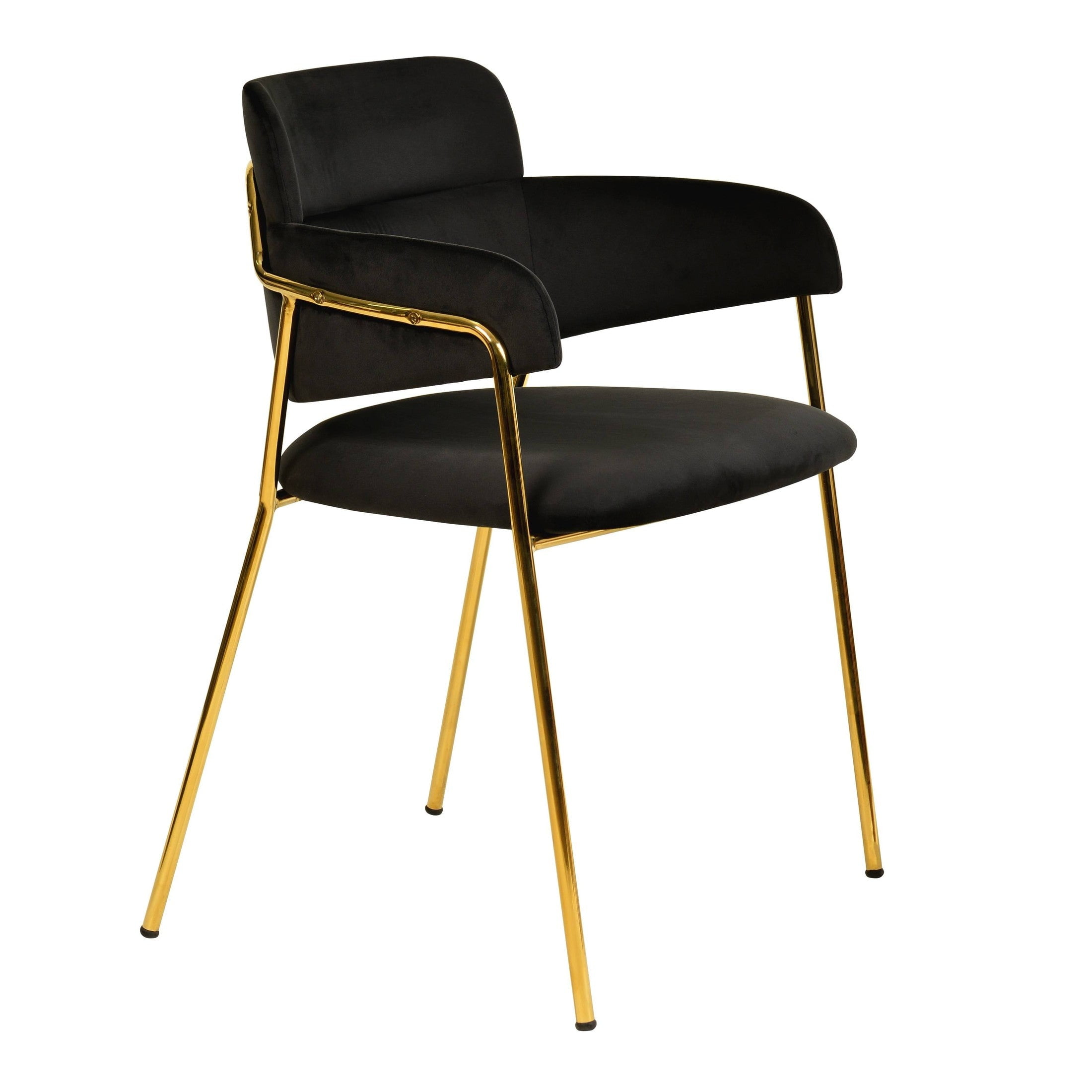 LeisureMod Dining Chair Upholstered in Velvet Ergonomic Padded Open ...
