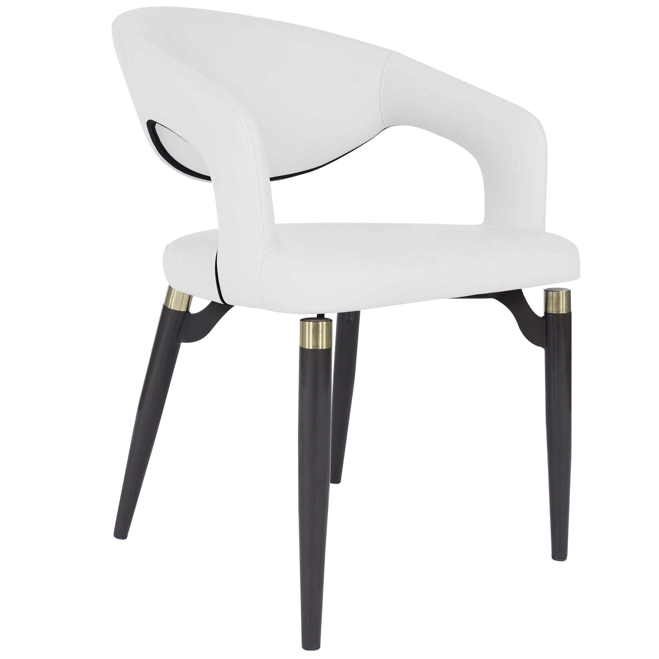 LeisureMod Entice Modern Dining Chairs Upholstered Leather Seat Curved ...