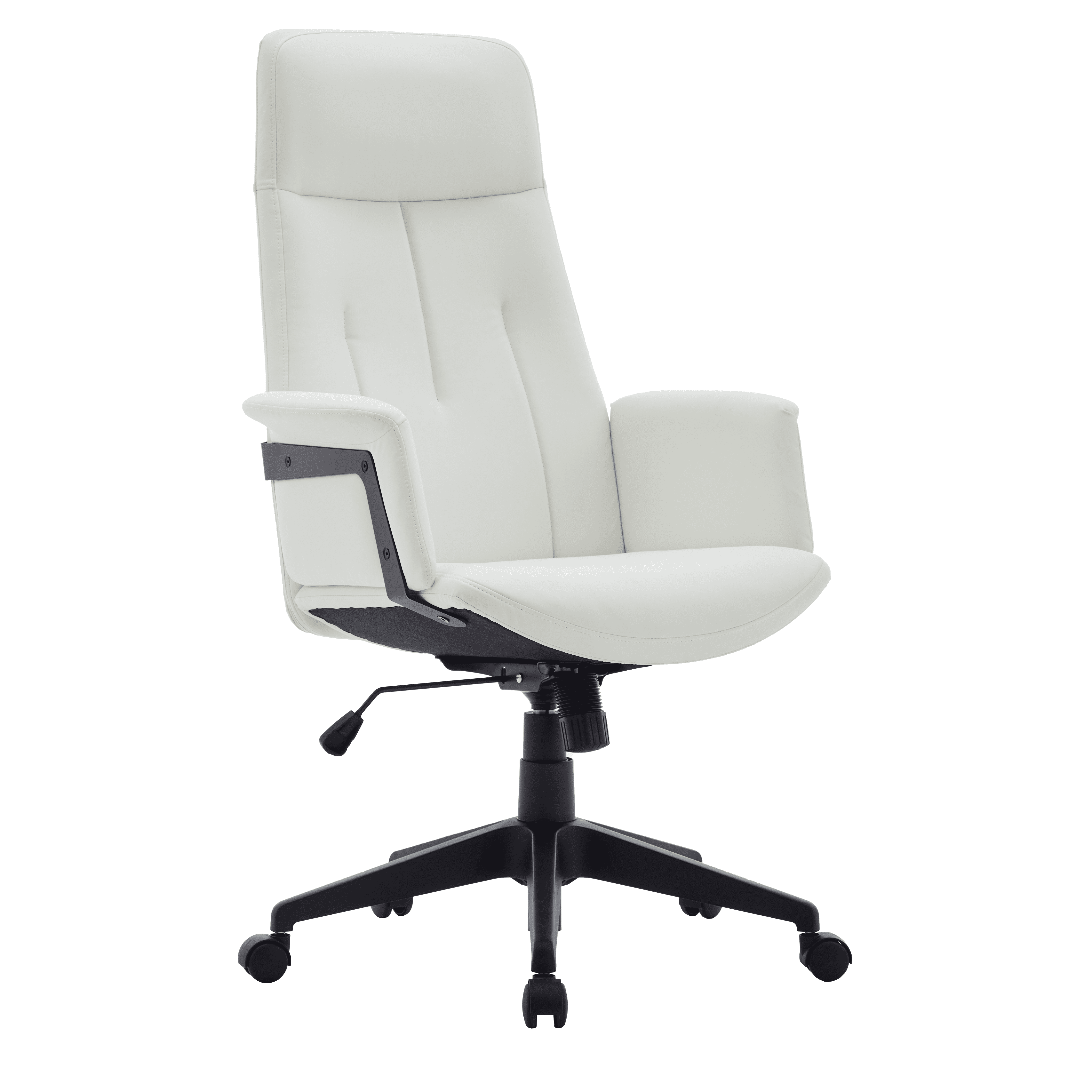 LeisureMod Ergonomic Office Chair High-Back Leather Adjustable Height ...