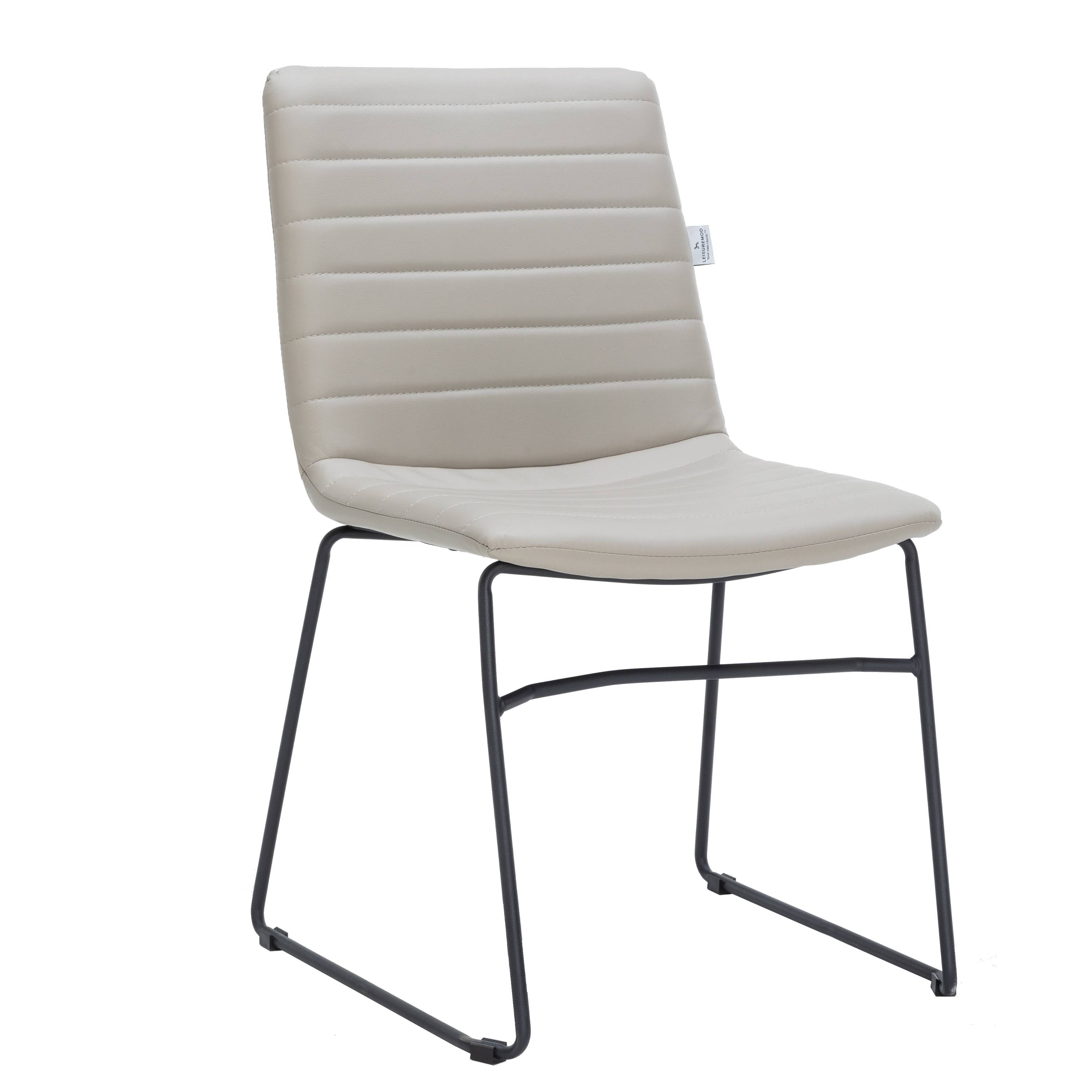 LeisureMod Ergonomic Office Chair Upholstered Leather Guest Side Chair ...