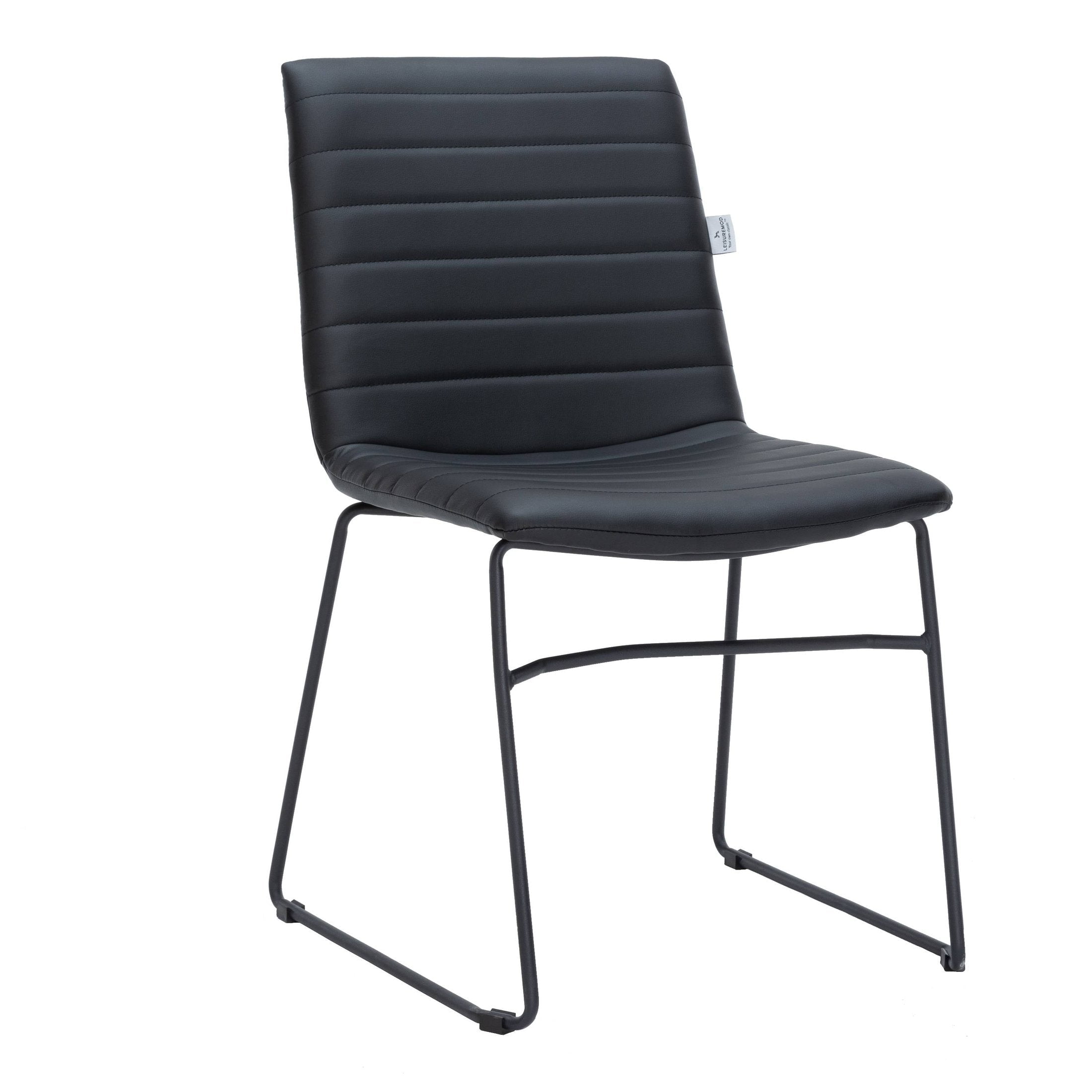 LeisureMod Ergonomic Office Chair Upholstered Leather Guest Side Chair ...