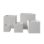 LeisureMod Meadow 5-Piece Fiberstone and MGO Clay Planter Set, Mid ...