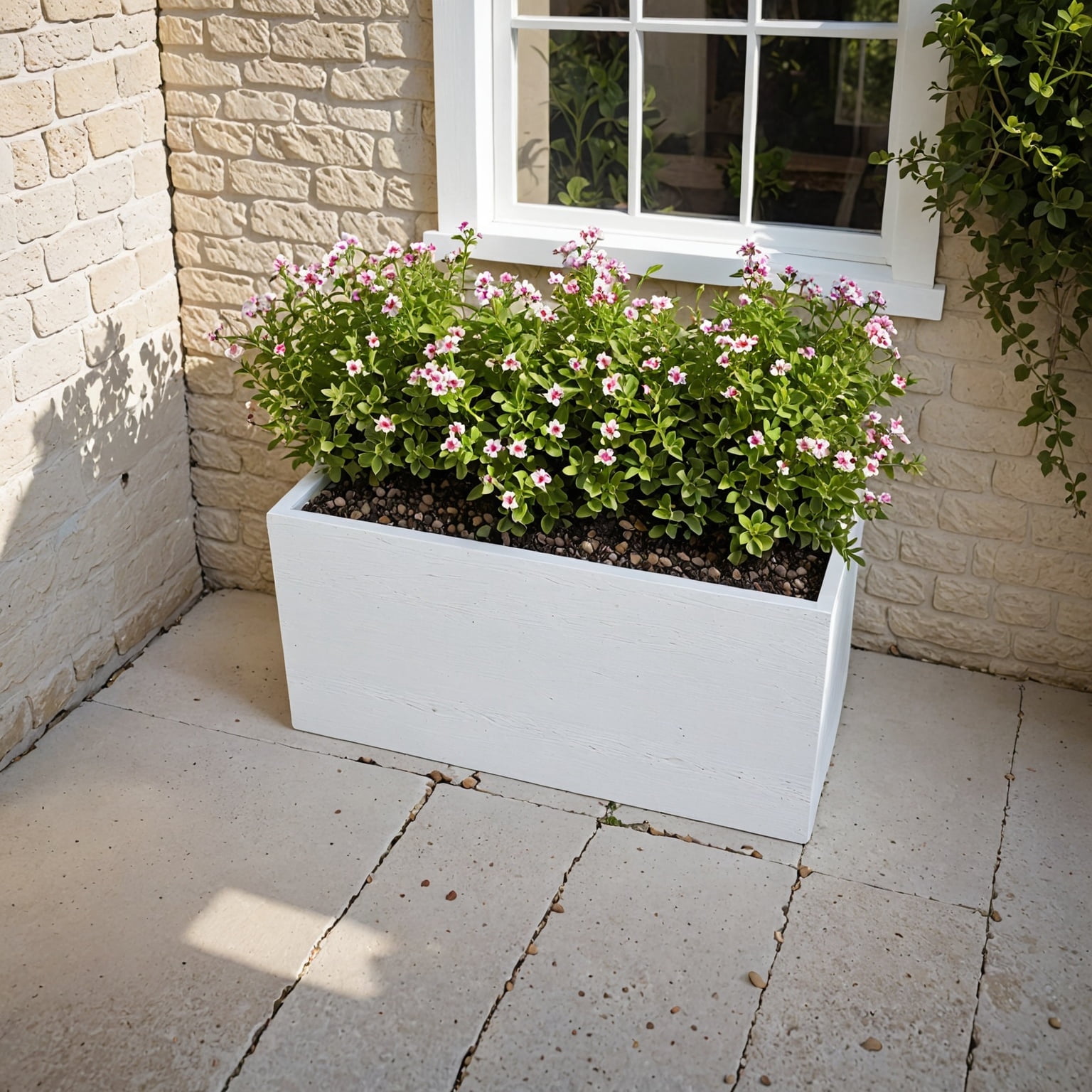 LeisureMod Flora Fiberstone and MGO Clay Planter, Mid-Century Modern ...