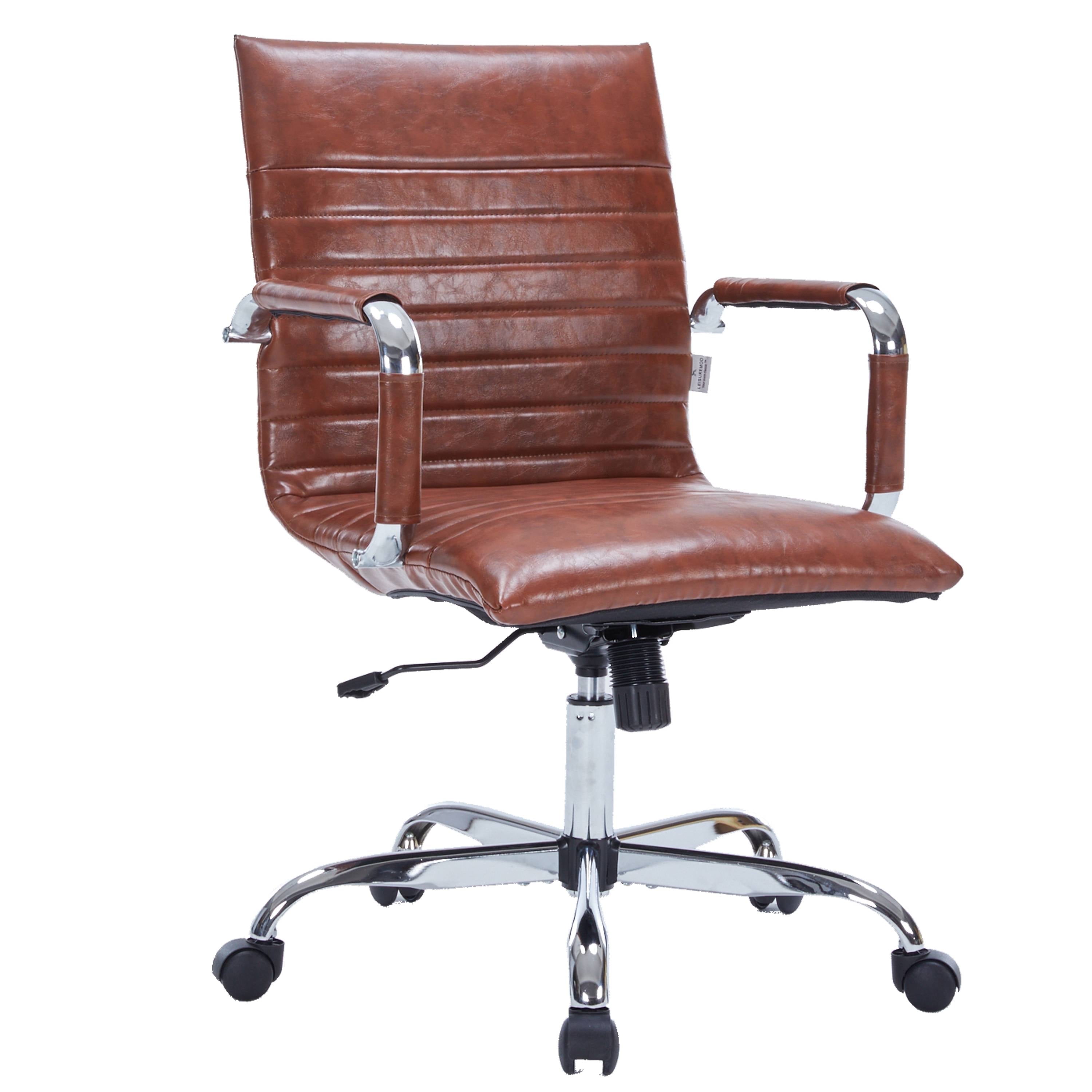LeisureMod Harris Modern Adjustable Swivel Leather Task Office Chair ...
