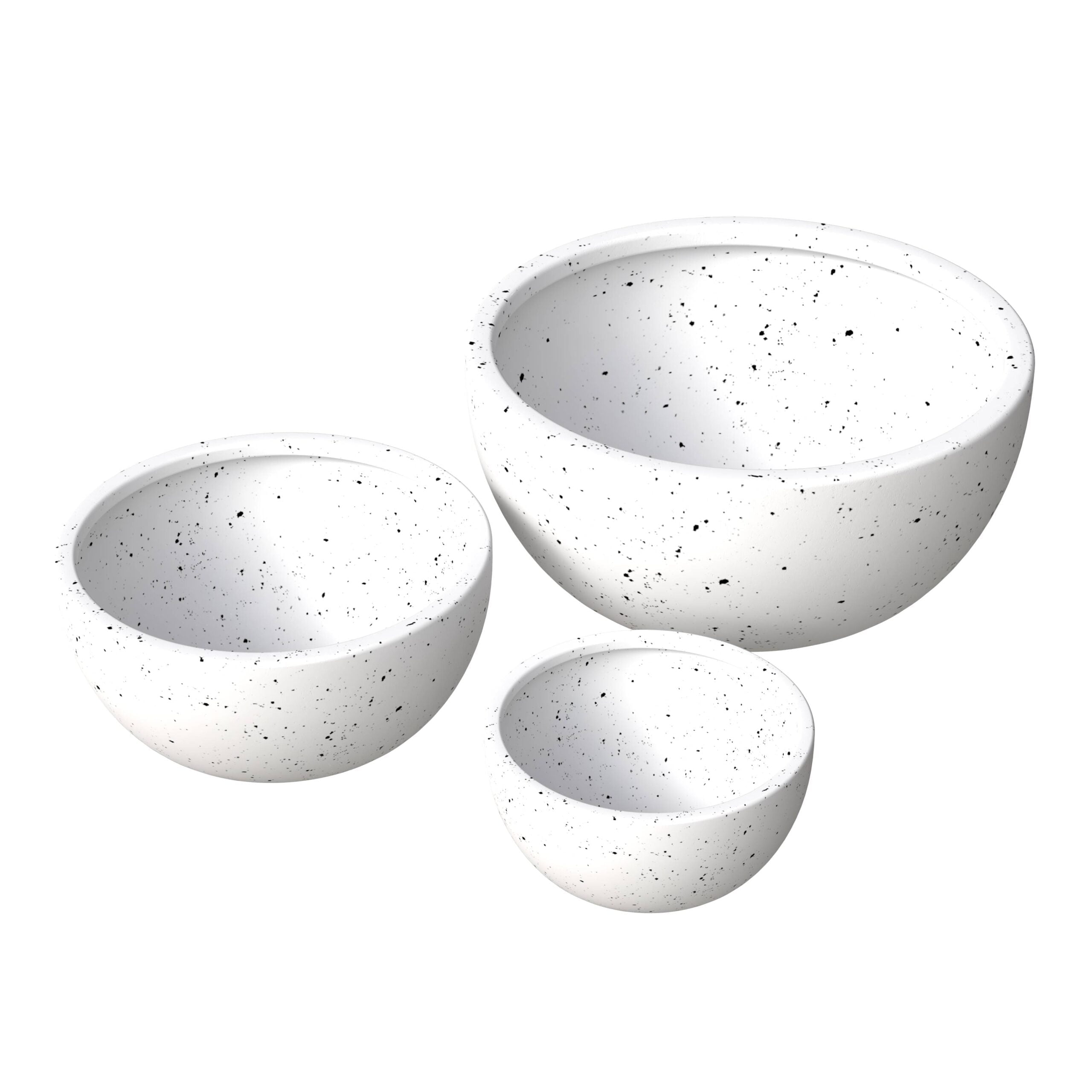 LeisureMod Iris 3-Piece Fiberstone Round Planter Set in White - Walmart.com