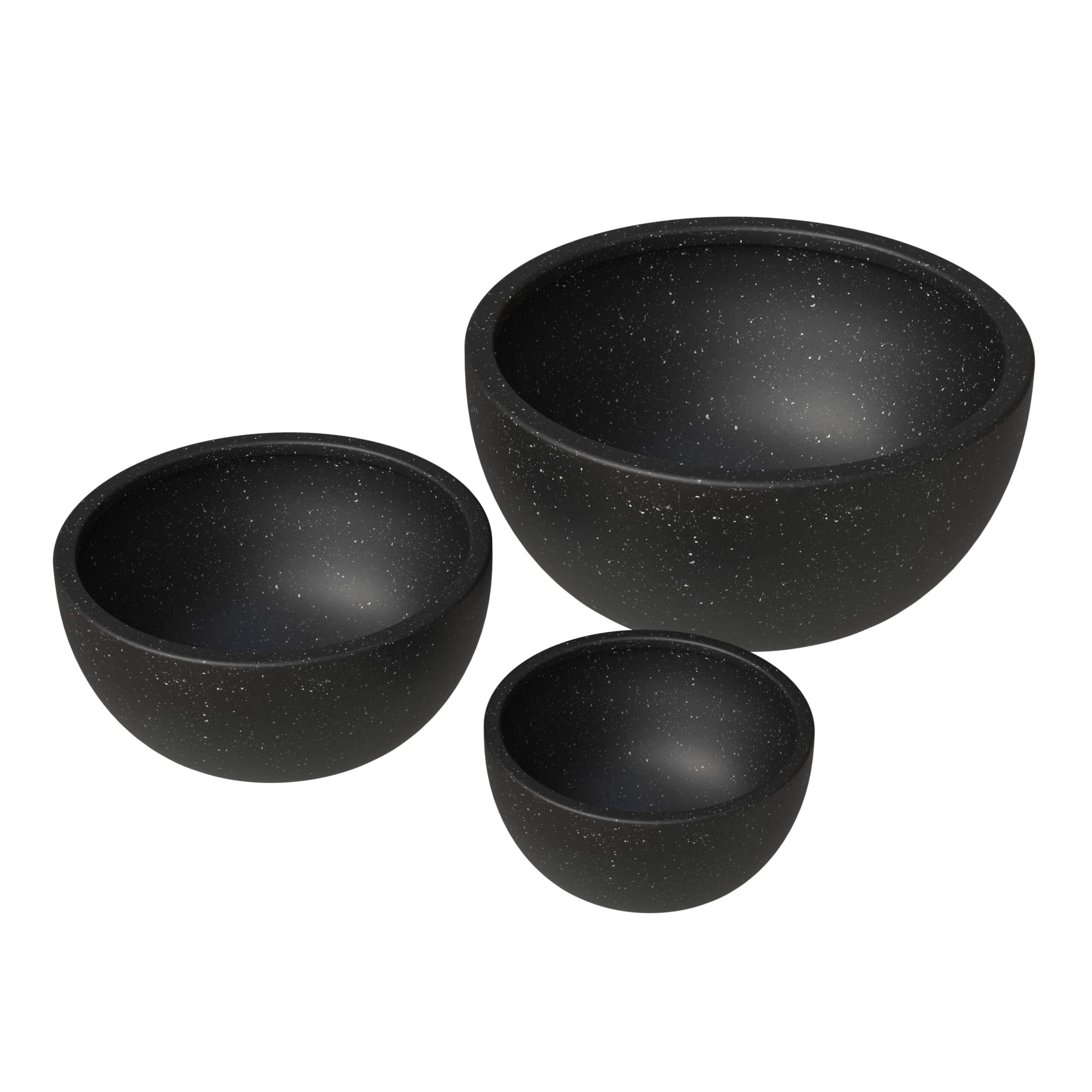 LeisureMod Iris Mid-Century Modern 3-Piece Fiberstone and Clay Planter ...