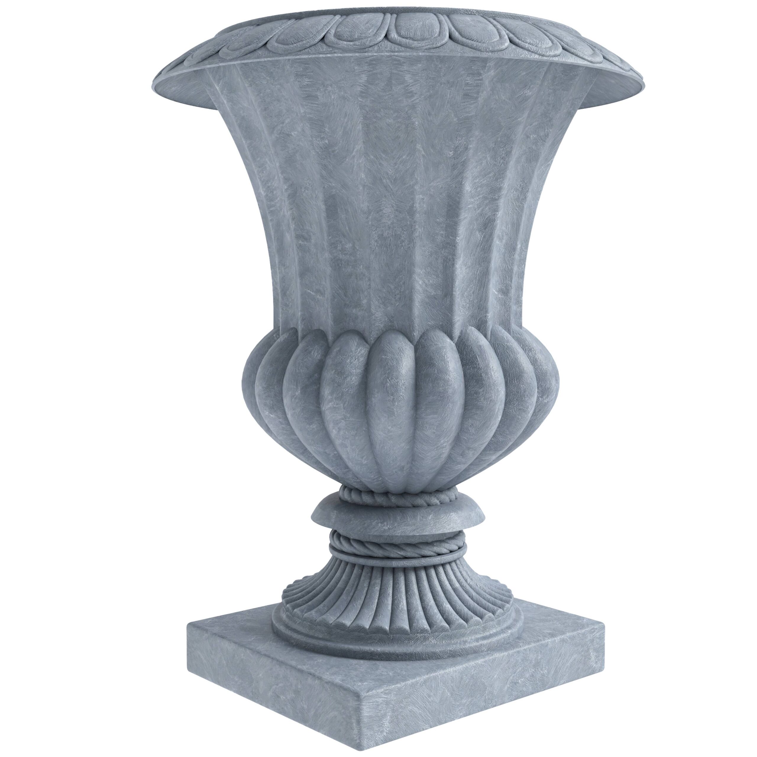 LeisureMod Lotus Modern Urn Planter in Fiberglass and Clay Aged ...