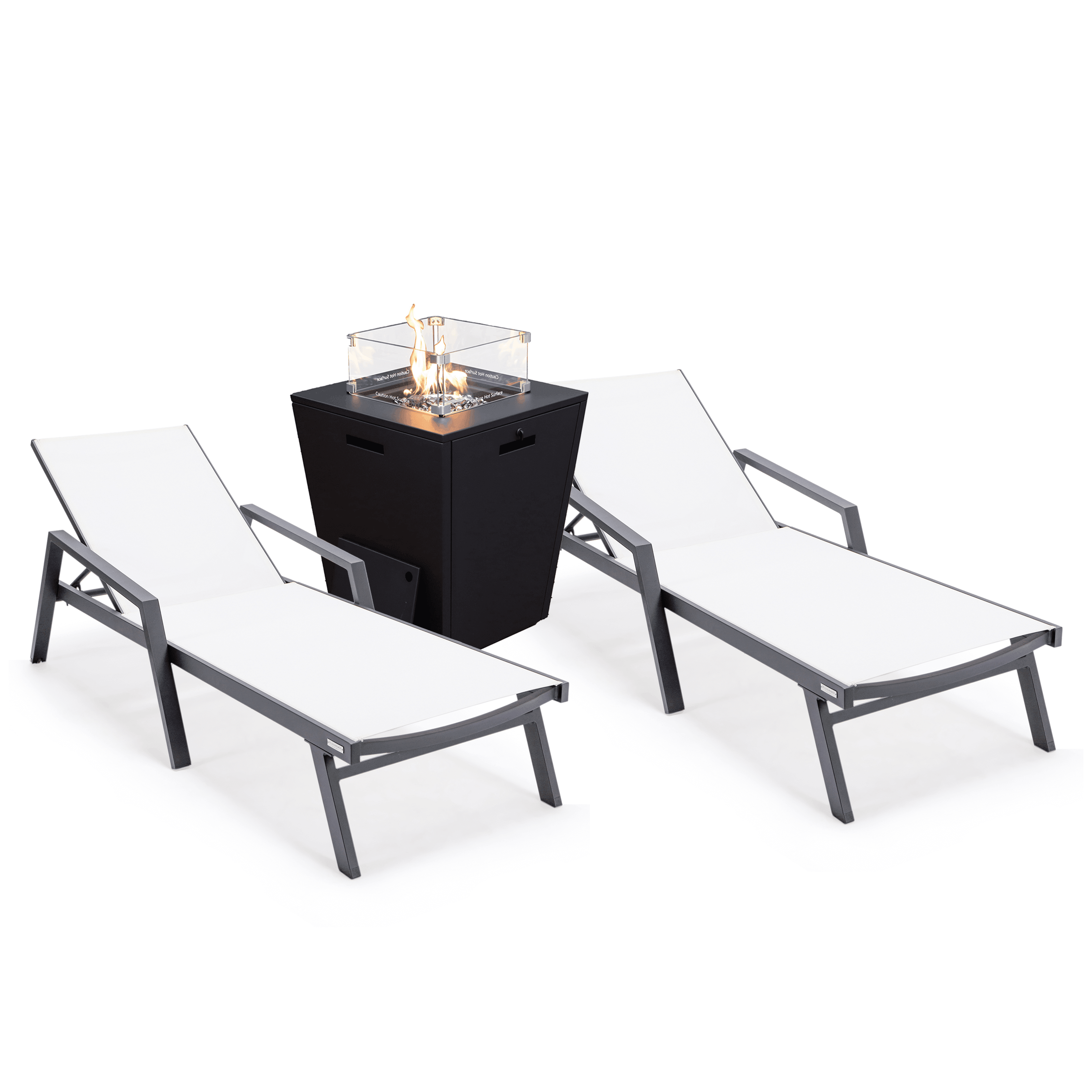LeisureMod Marlin Modern Black Aluminum Outdoor Patio Chaise Lounge ...