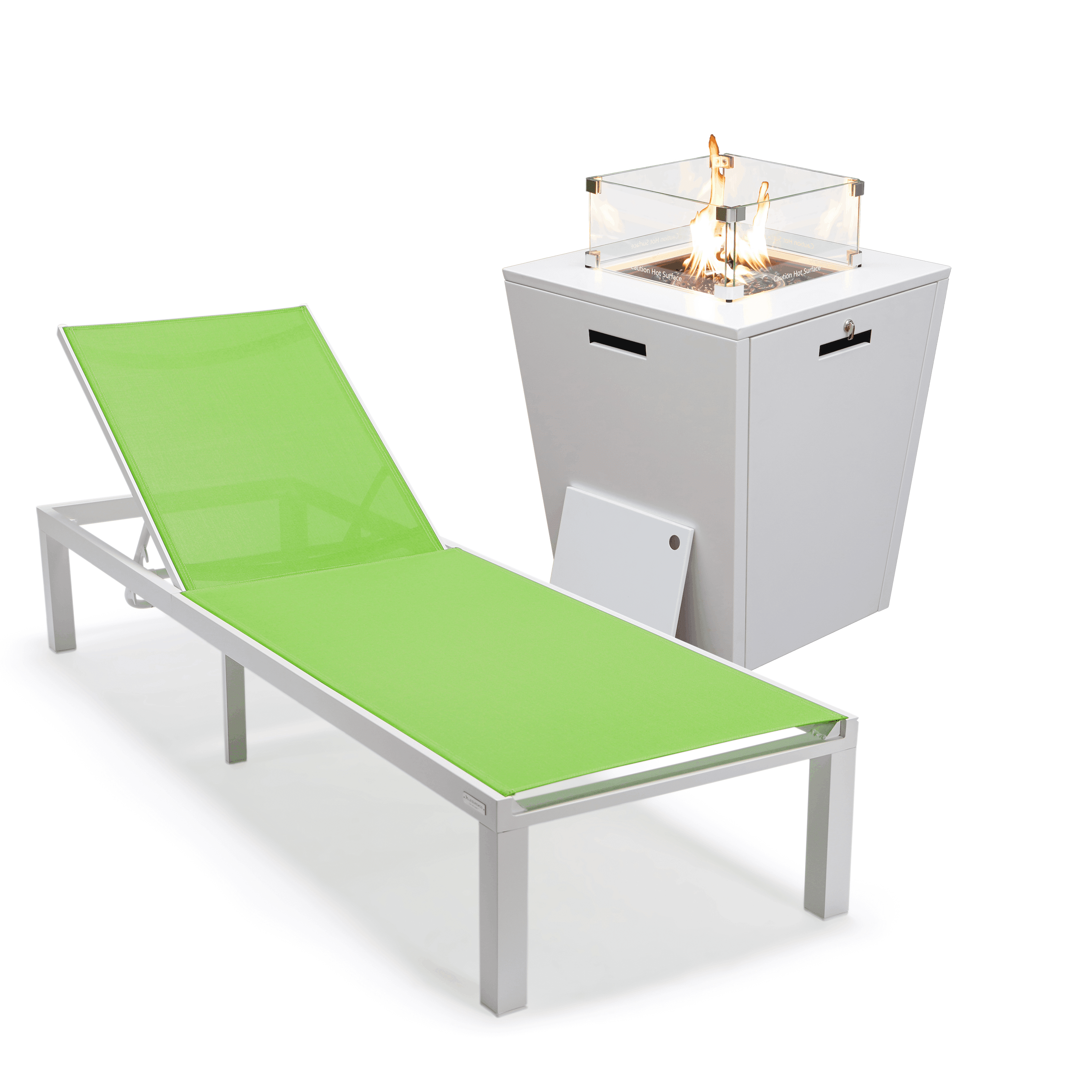 LeisureMod Marlin Modern White Aluminum Outdoor Patio Chaise Lounge ...