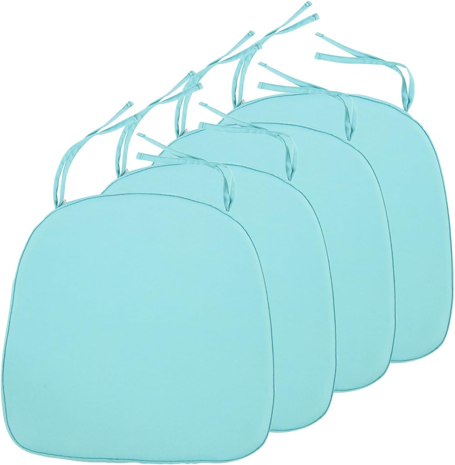 LeisureMod 15" Memory Foam Chair Cushion Pad with Ties and Washable ...