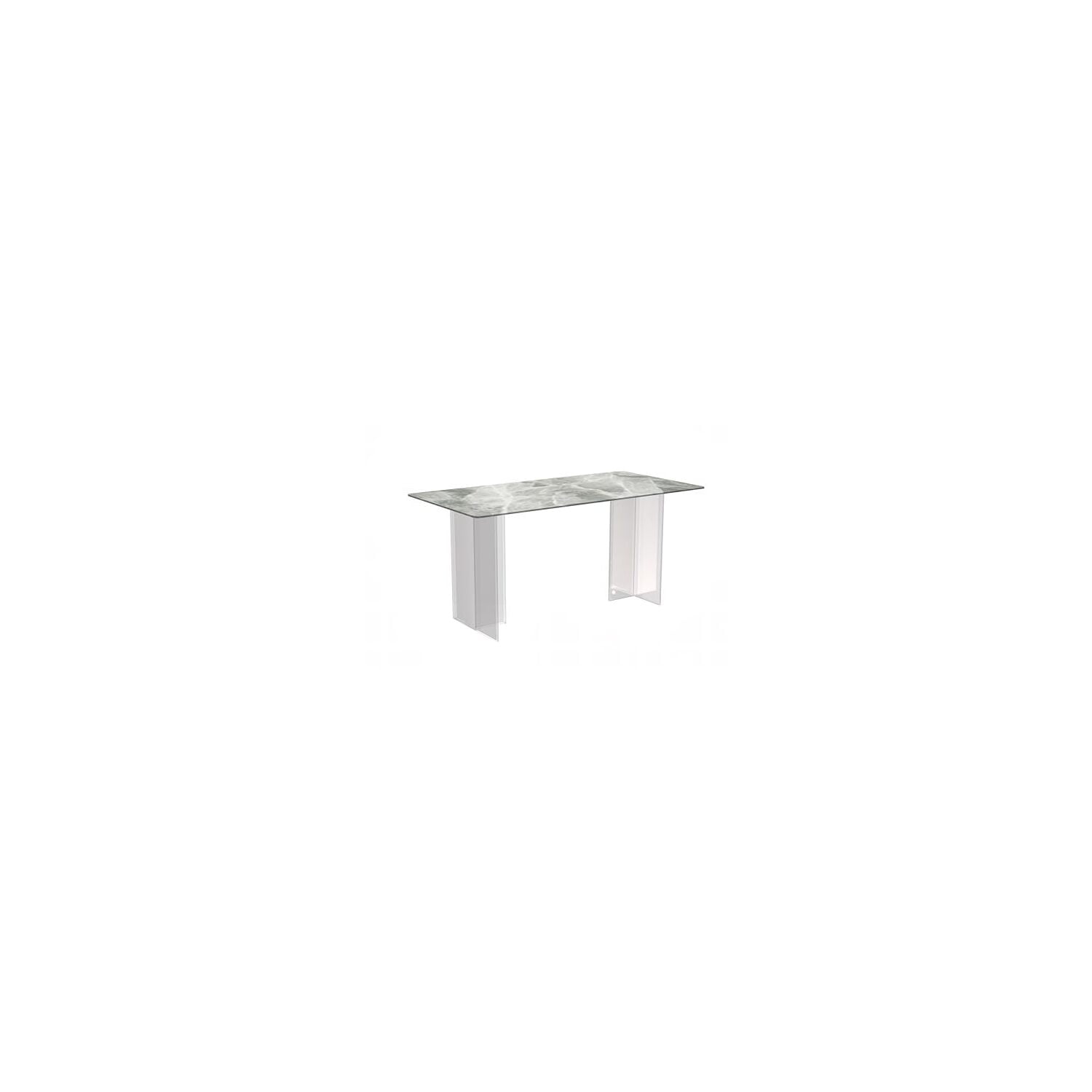 LeisureMod Modern 55” Rectangular Dining Table for 4 to 8 People with ...