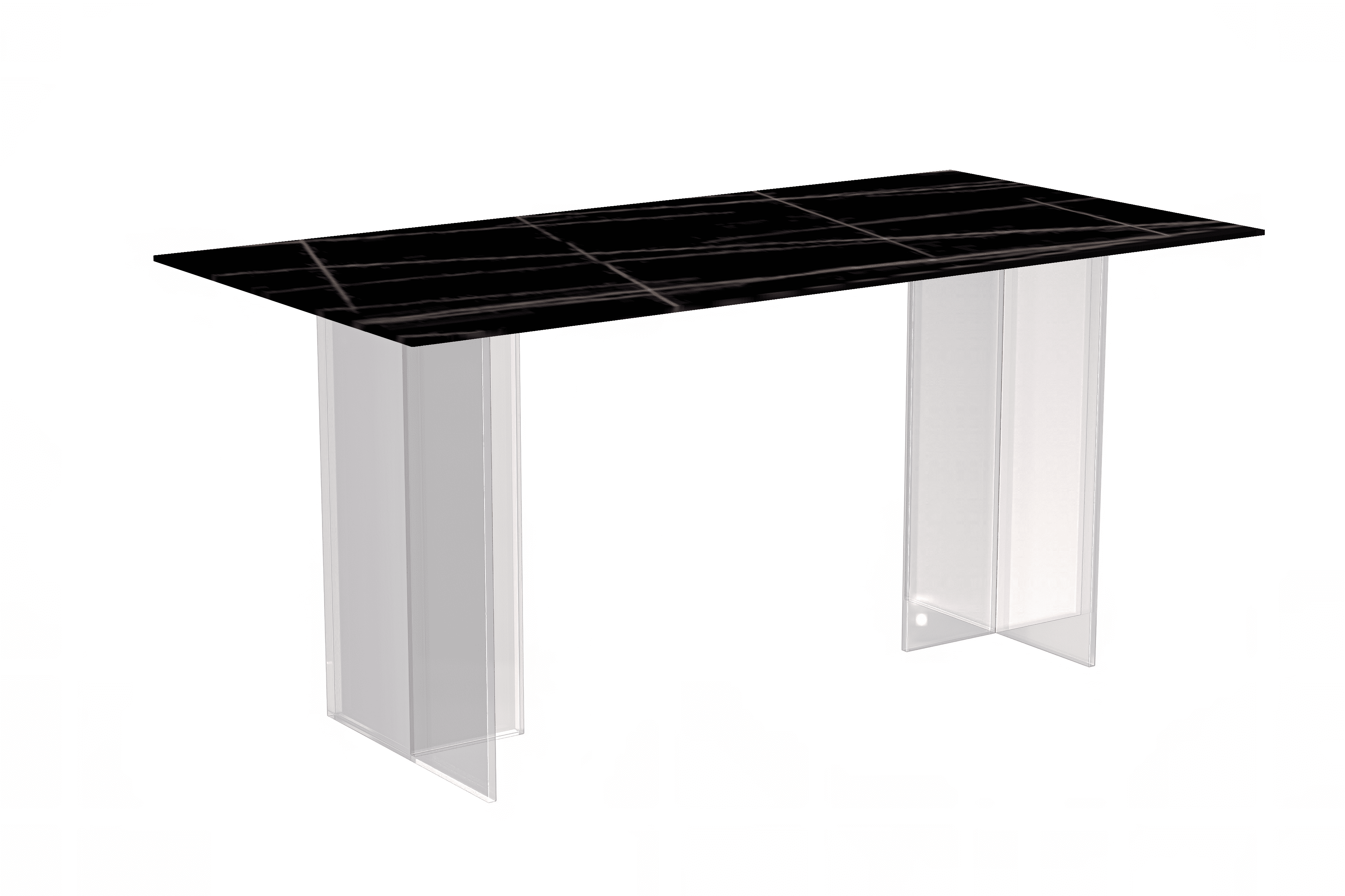 LeisureMod Modern 71” Rectangular Dining Table for 4 to 8 People with Sintered Stone/Glass Top ...