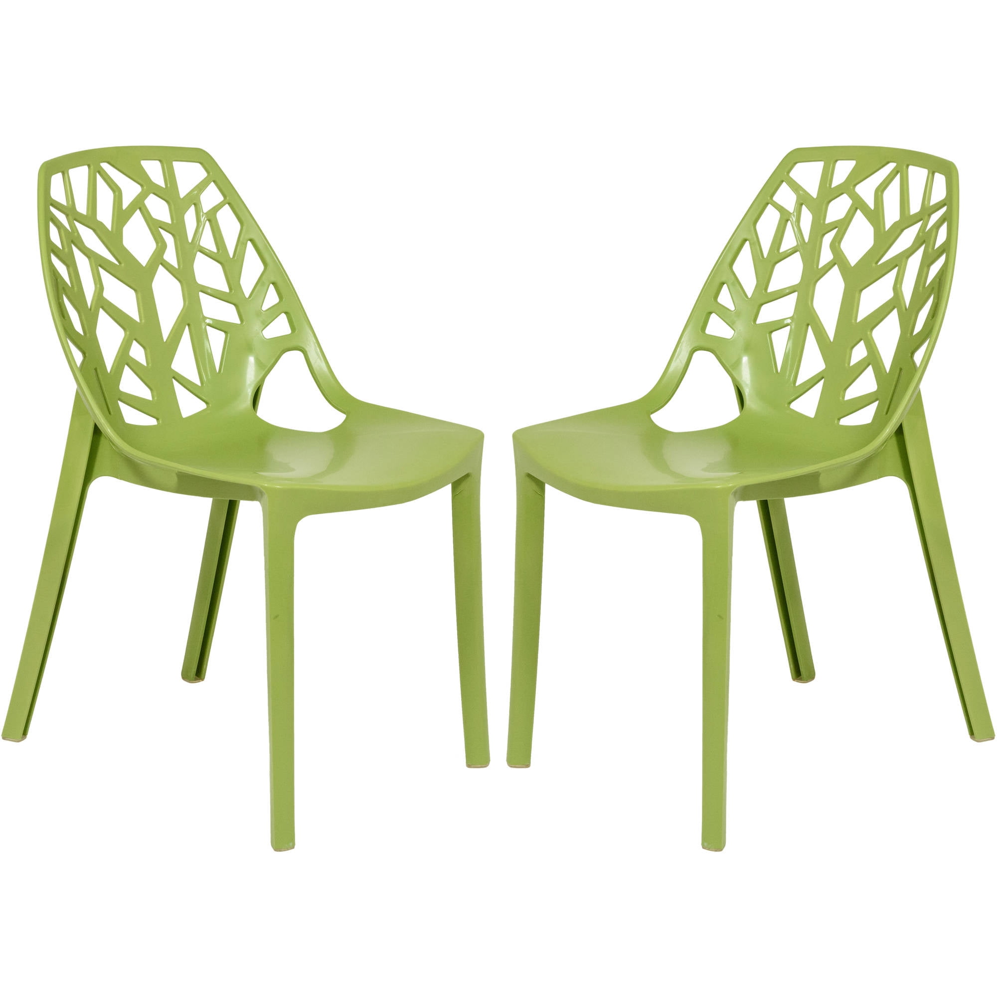 LeisureMod Modern Cornelia Green Dining Chair, Set of 2 - Walmart.com