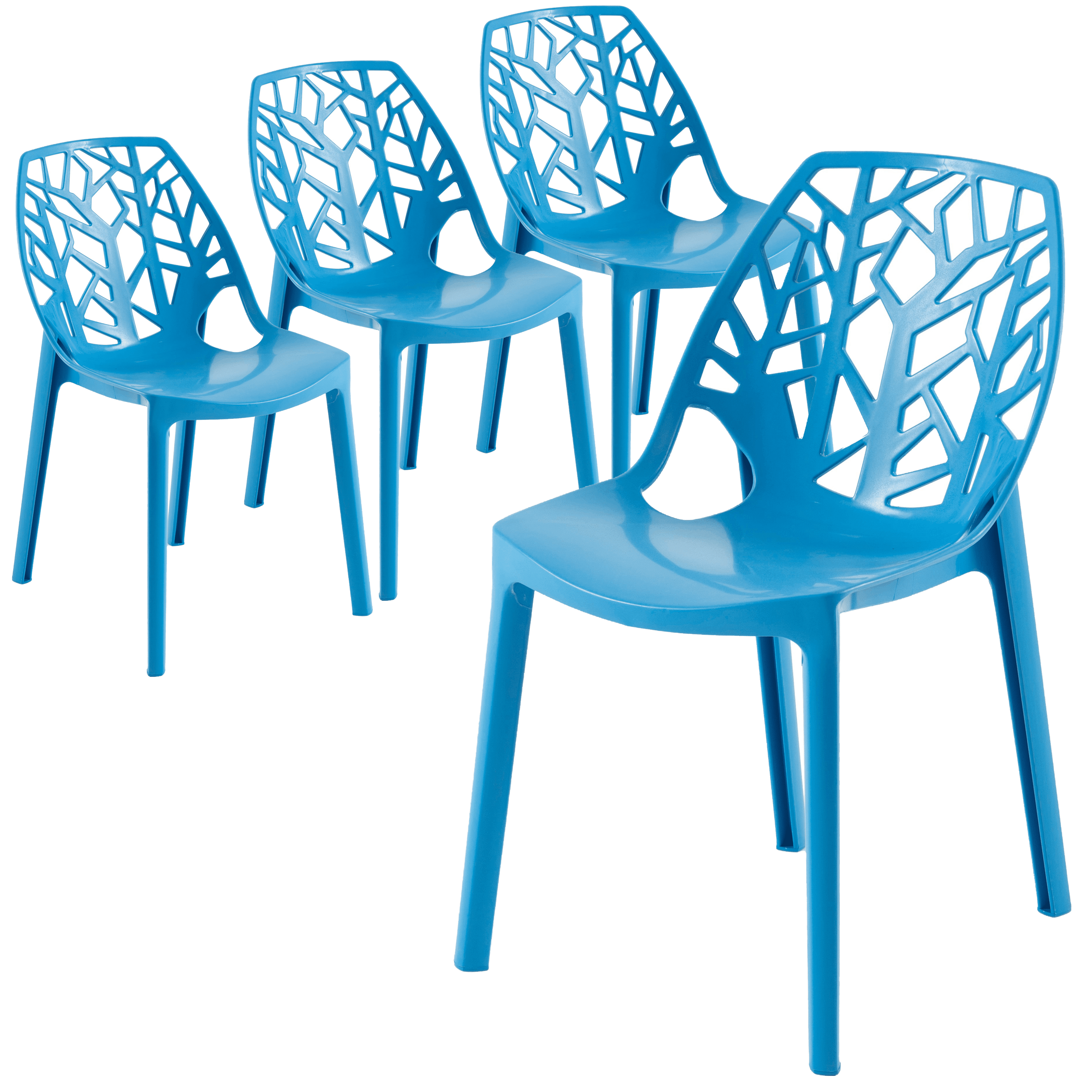 LeisureMod Modern Cornelia Tree Cut-Out Back Design Dining Chair, Solid ...