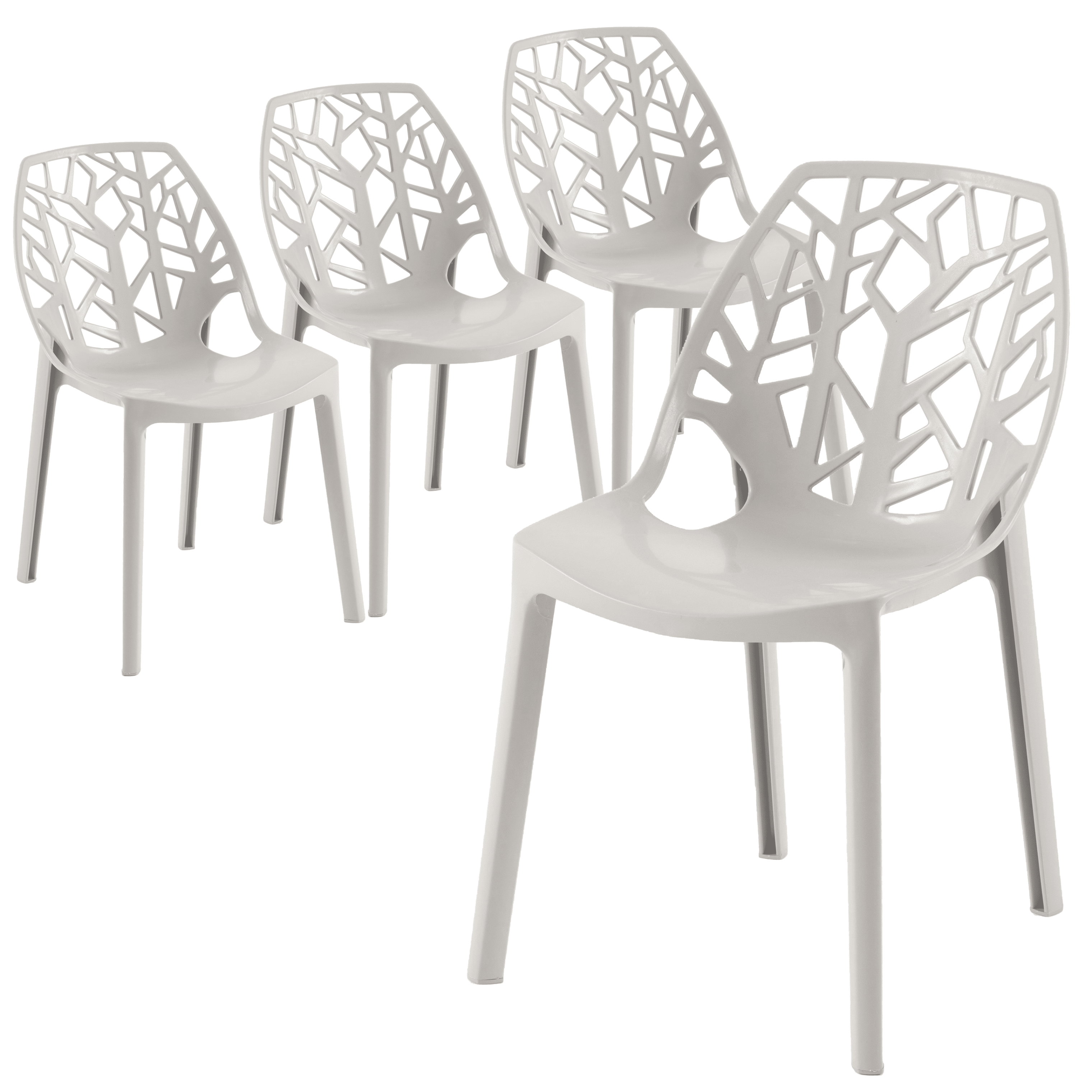 LeisureMod Modern Cornelia Tree Cut-Out Back Design Dining Chair, Solid ...
