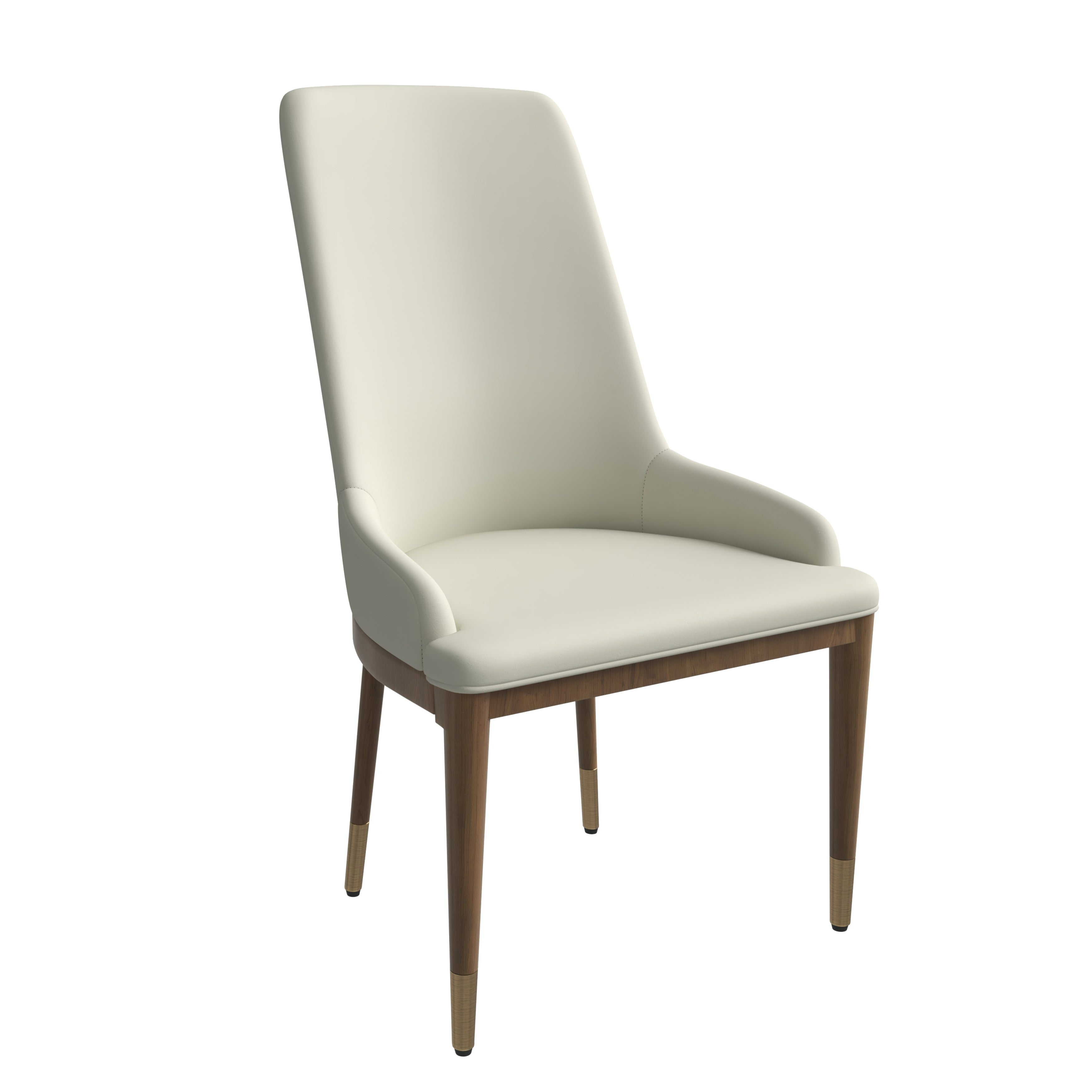 LeisureMod Modern Dining Chair Upholstered in Leather with Brown ...