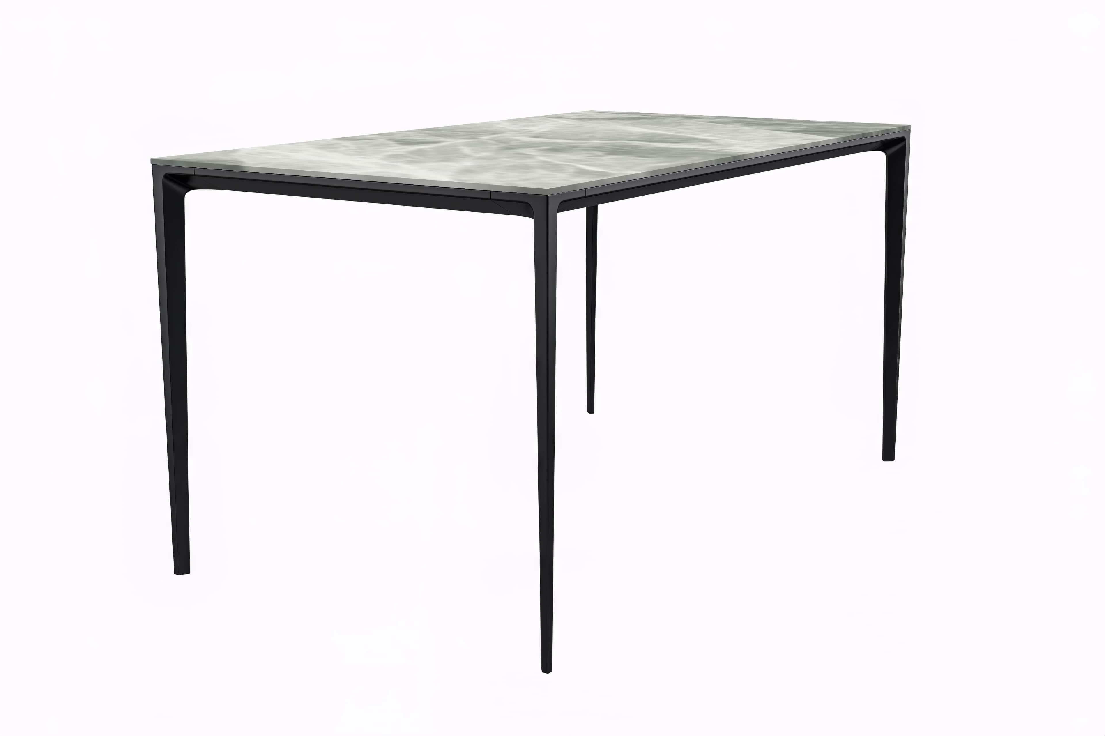 LeisureMod Modern Dining Table with A Rectangular Sintered Stone ...