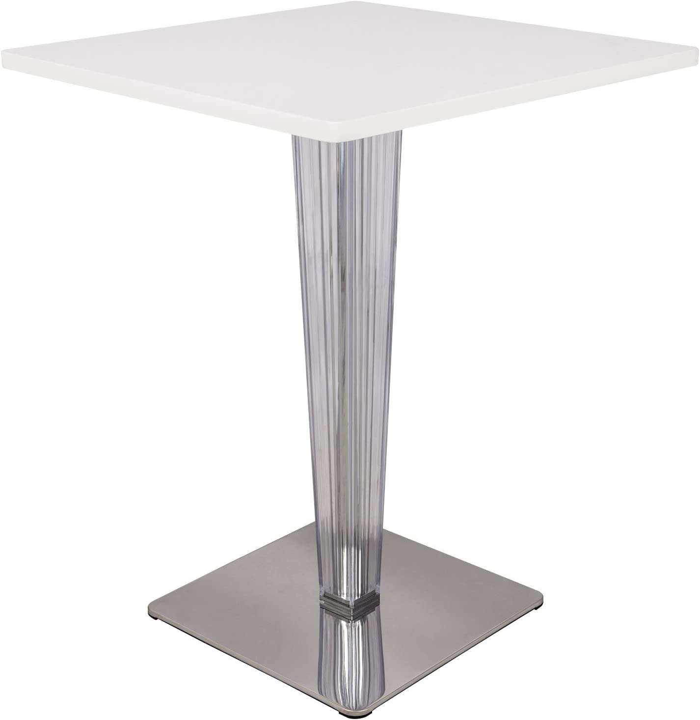 LeisureMod Modern Glen MDF Square Bistro Dining Table in White with ...