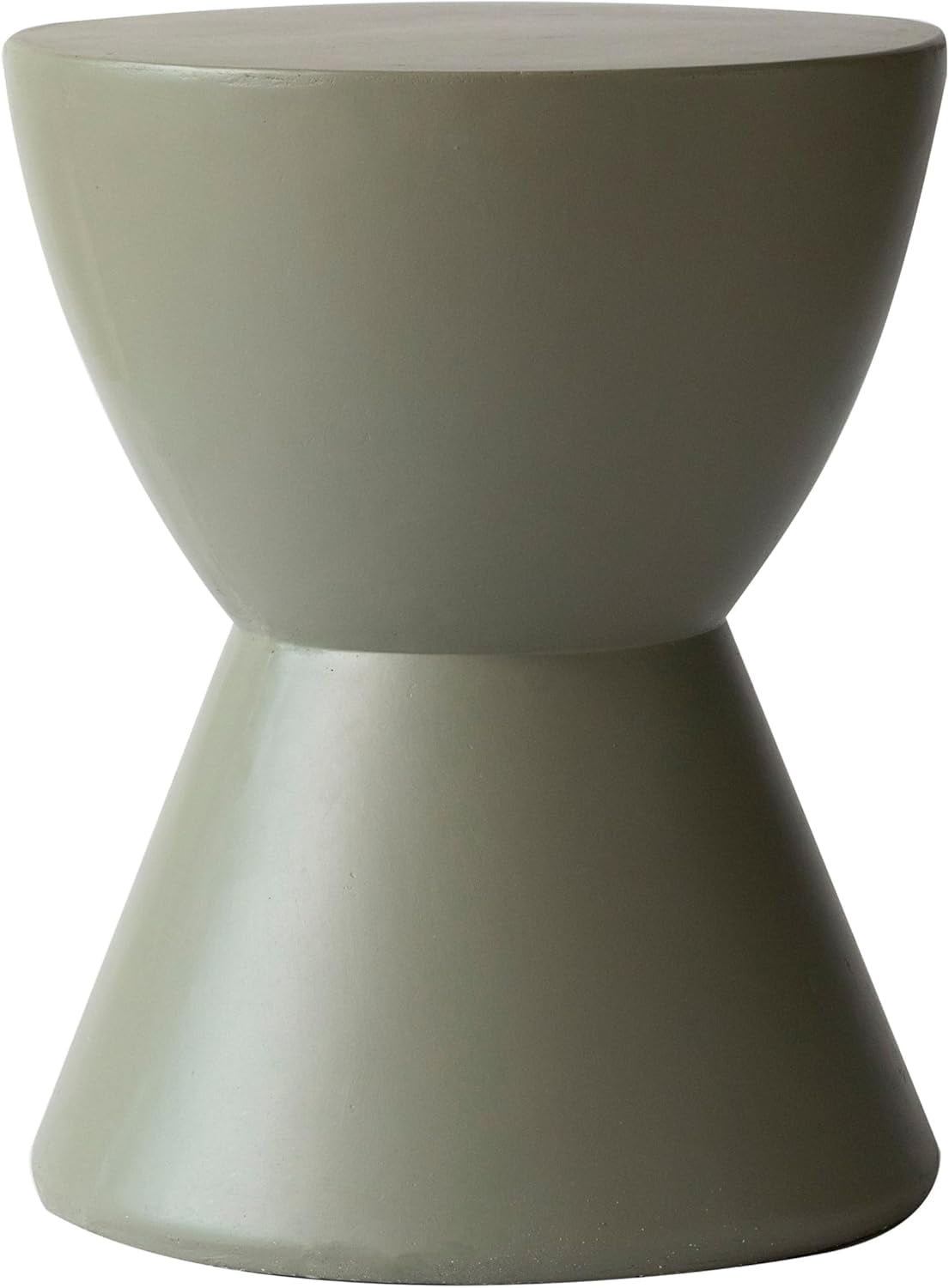 LeisureMod Modern Side Table Hourglass Design with Round Fiberstone and ...