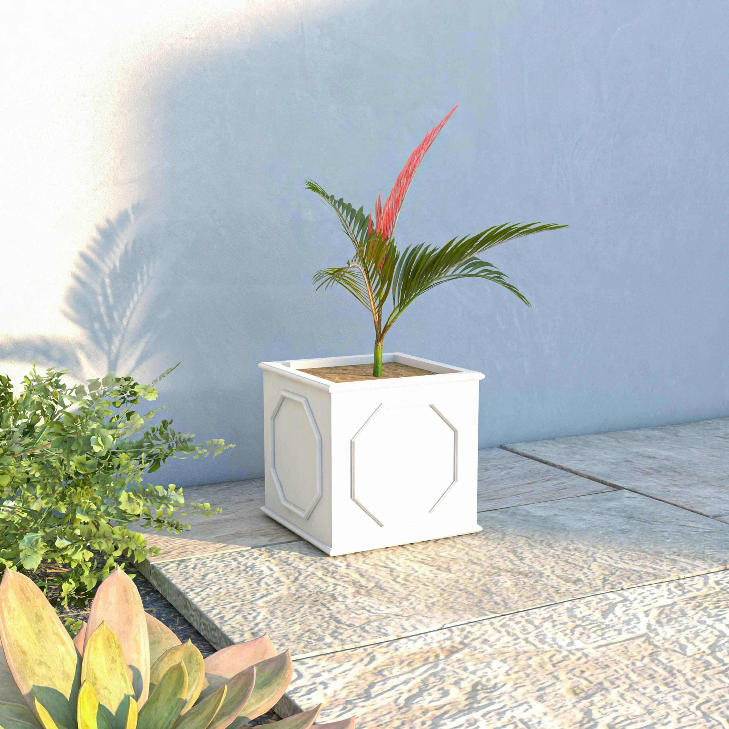 LeisureMod Sprout Fiberstone and MgO Clay Planter, Mid-Century Modern ...