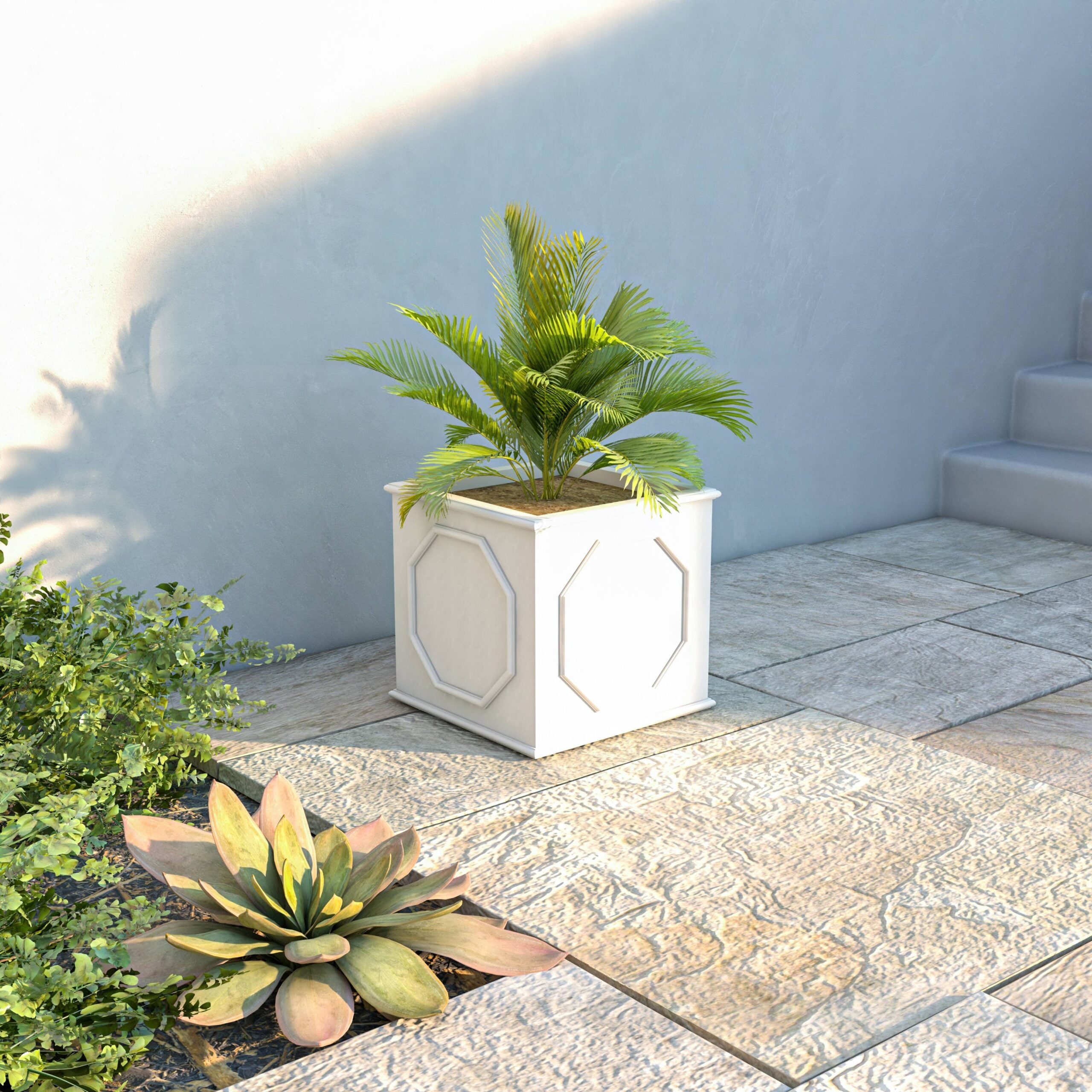 LeisureMod Sprout Fiberstone and MgO Clay Planter, Mid-Century Modern ...