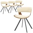 LeisureMod Nymia Modern Upholstered Dining Chair with Saddle Seat ...