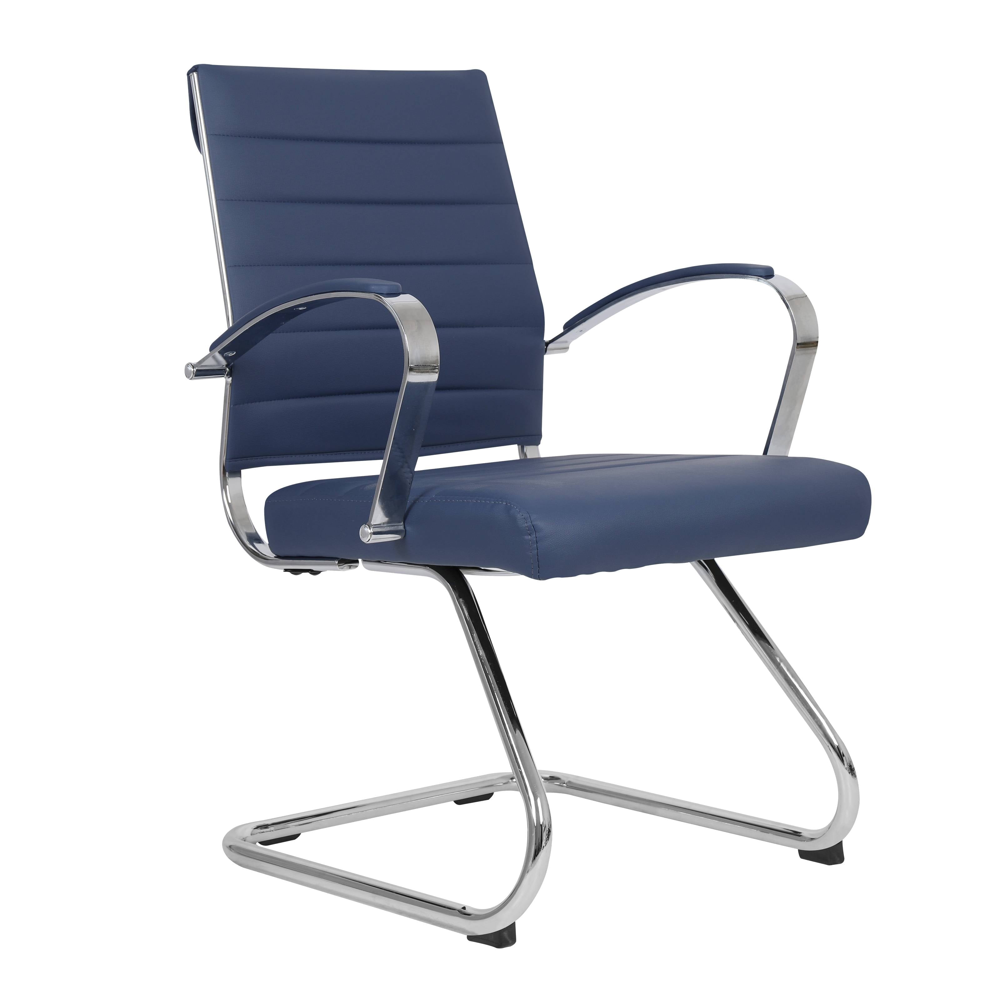 LeisureMod Office Chair Upholstered Leather Computer Chair with ...