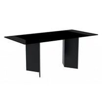 POVISON 71" Modern Luxury White Rectangular Dining Table with Glossy Sintered Stone Tabletop ...