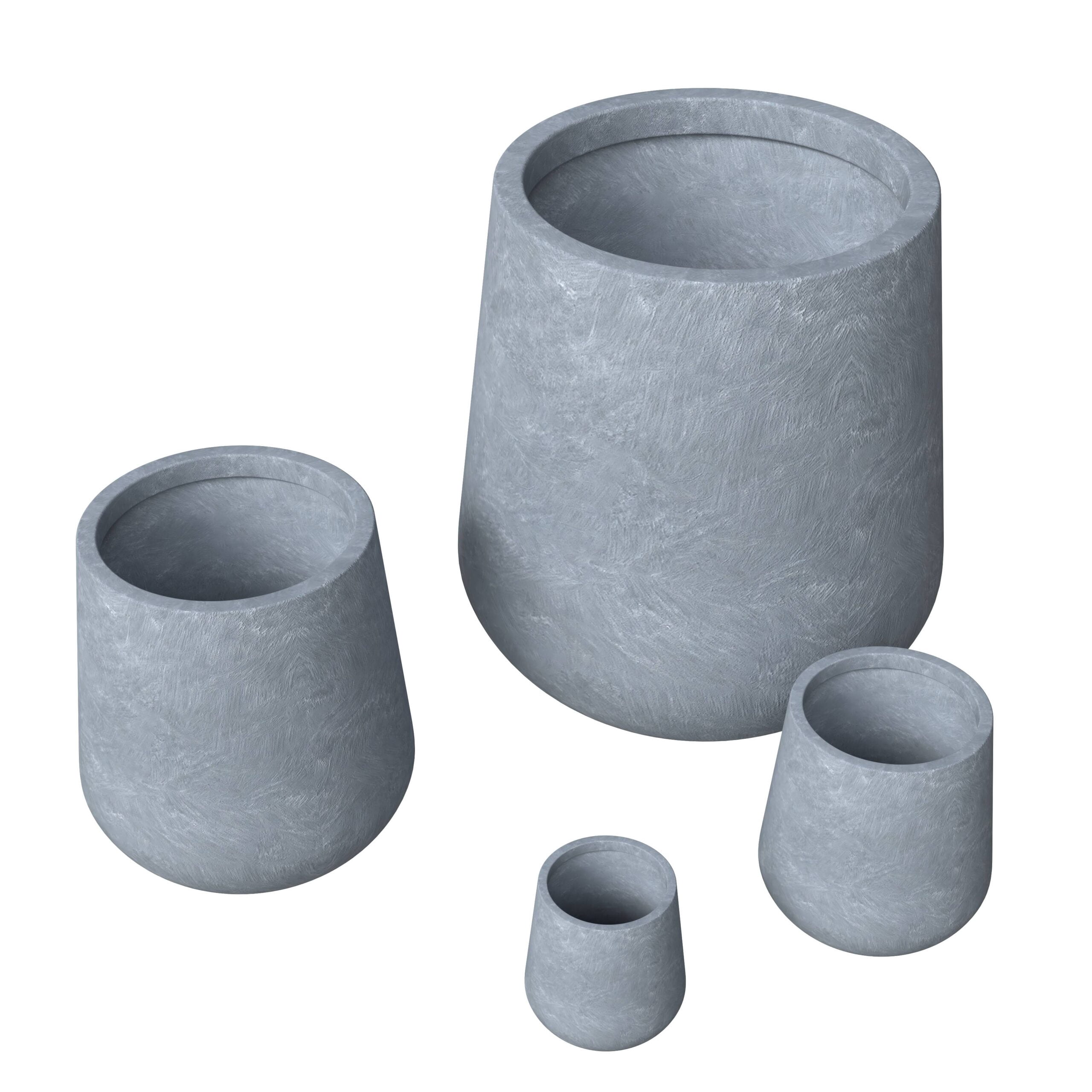 LeisureMod Orchid Mid-Century Modern 4-Piece Fiberstone and Clay ...