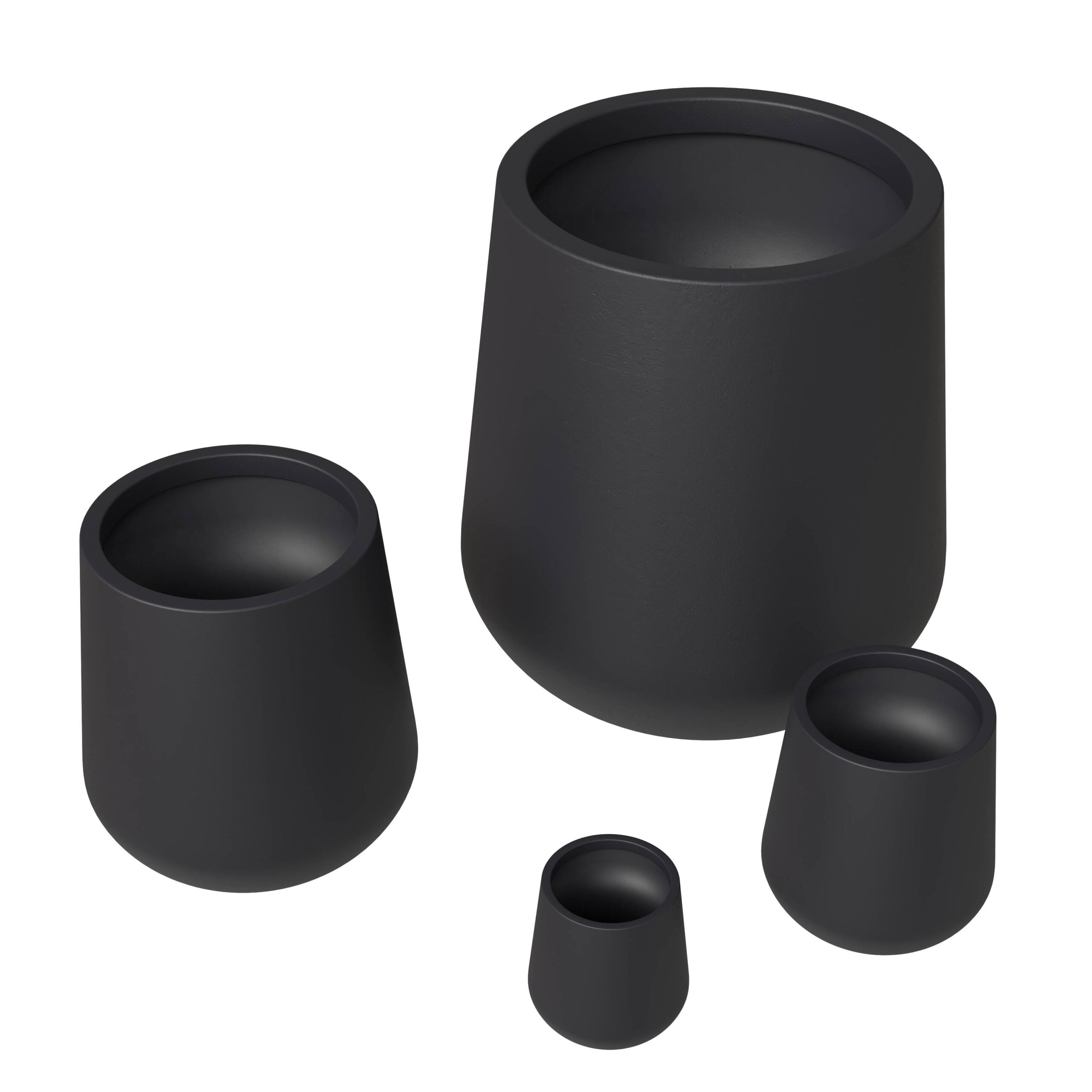 LeisureMod Orchid Mid-Century Modern 4-Piece Fiberstone and Clay ...