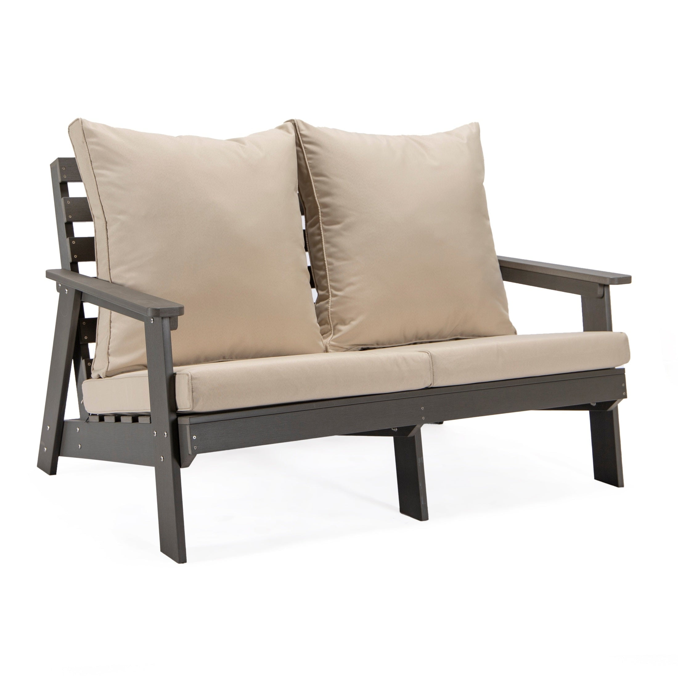 LeisureMod Patio Loveseat with Removable Cushions in Polyester and High ...