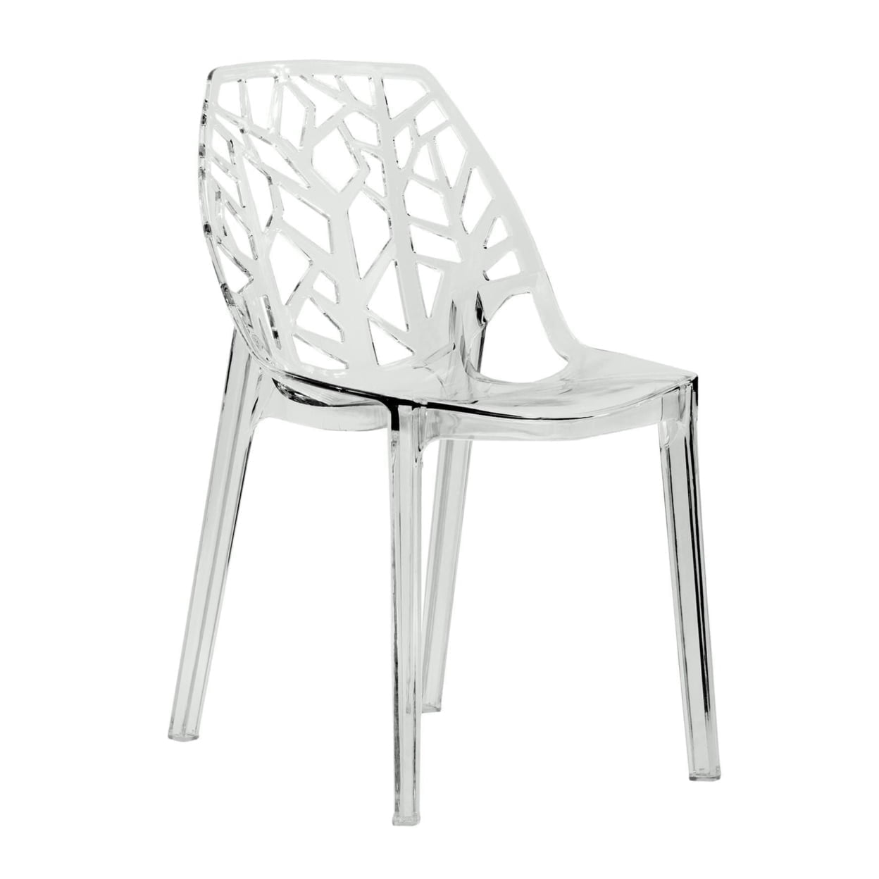 LeisureMod Plastic Dining Chair with Unique Cut-Out Design Stackable ...